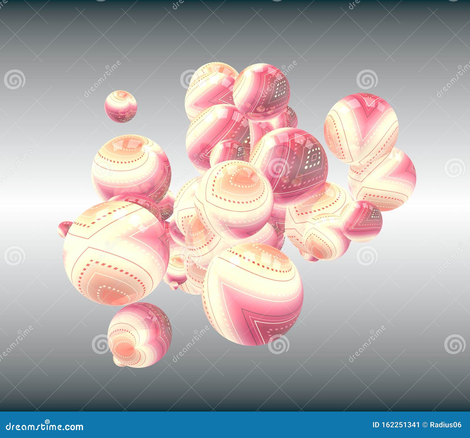 Large Group of Orbs or Spheres. Stock Illustration - Illustration of ...