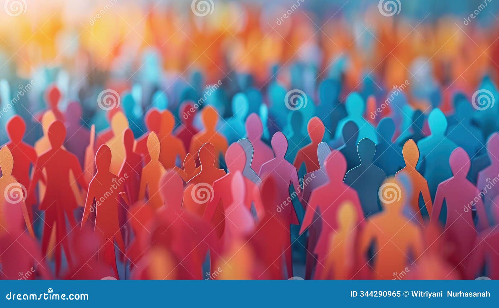 A Large Group of Paper Cut Out People in Various Colors Stock ...