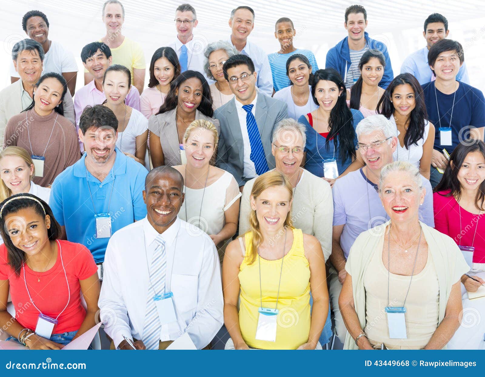 Large Group of Participants Isolated on White Stock Photo - Image of ...