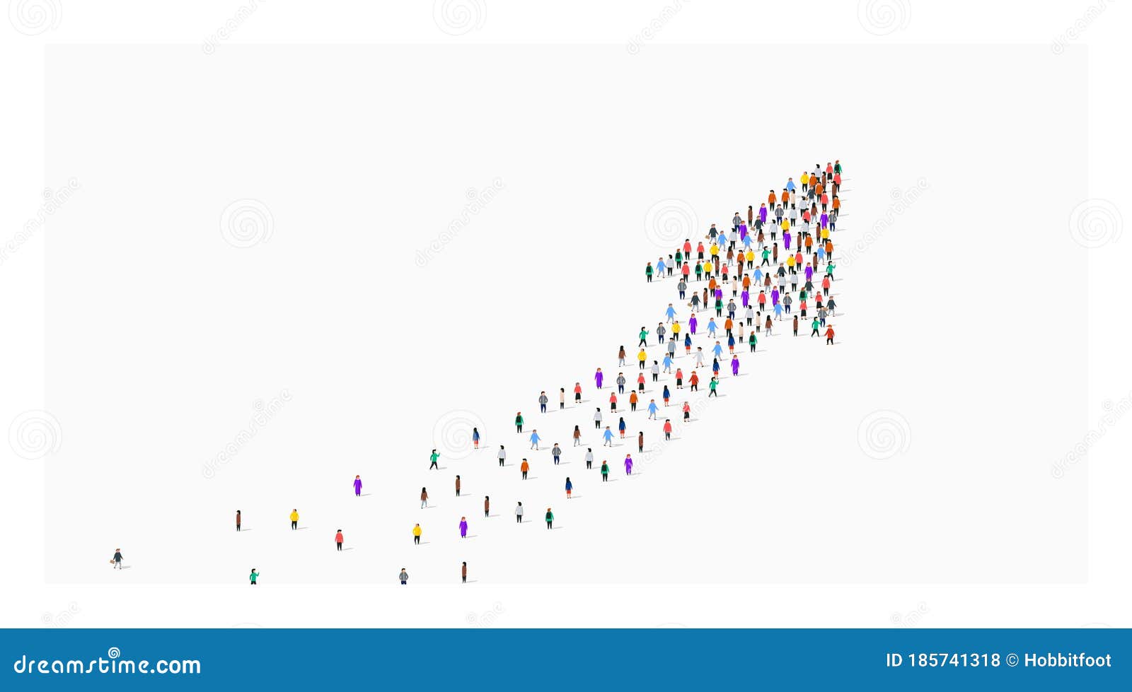 Large Group of People in an Arrow. Stock Vector - Illustration of arrow ...