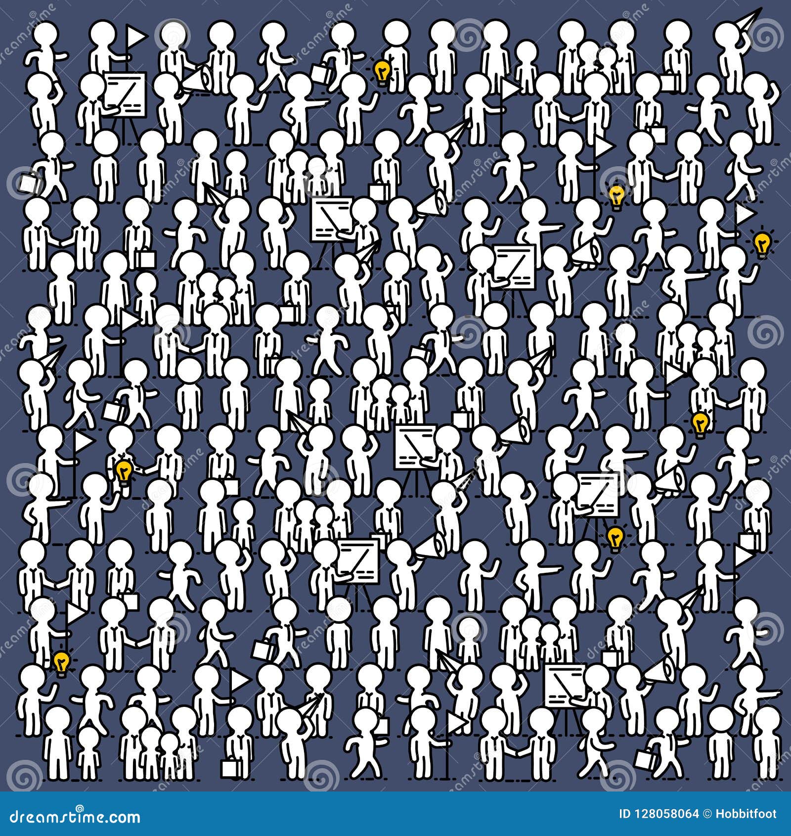 Large group of people art. stock vector. Illustration of social - 128058064