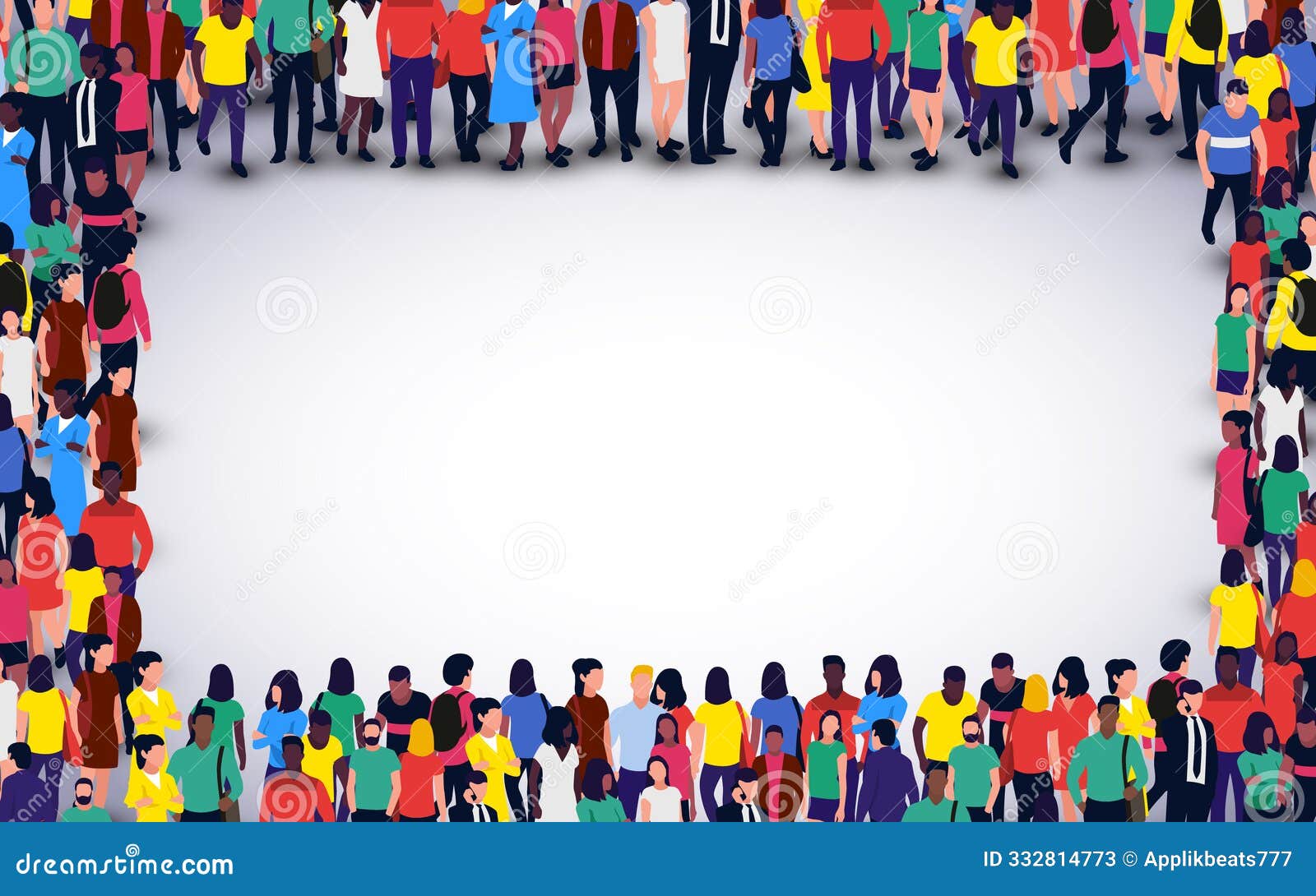 Large Group of People Background. People Frame Stock Vector ...