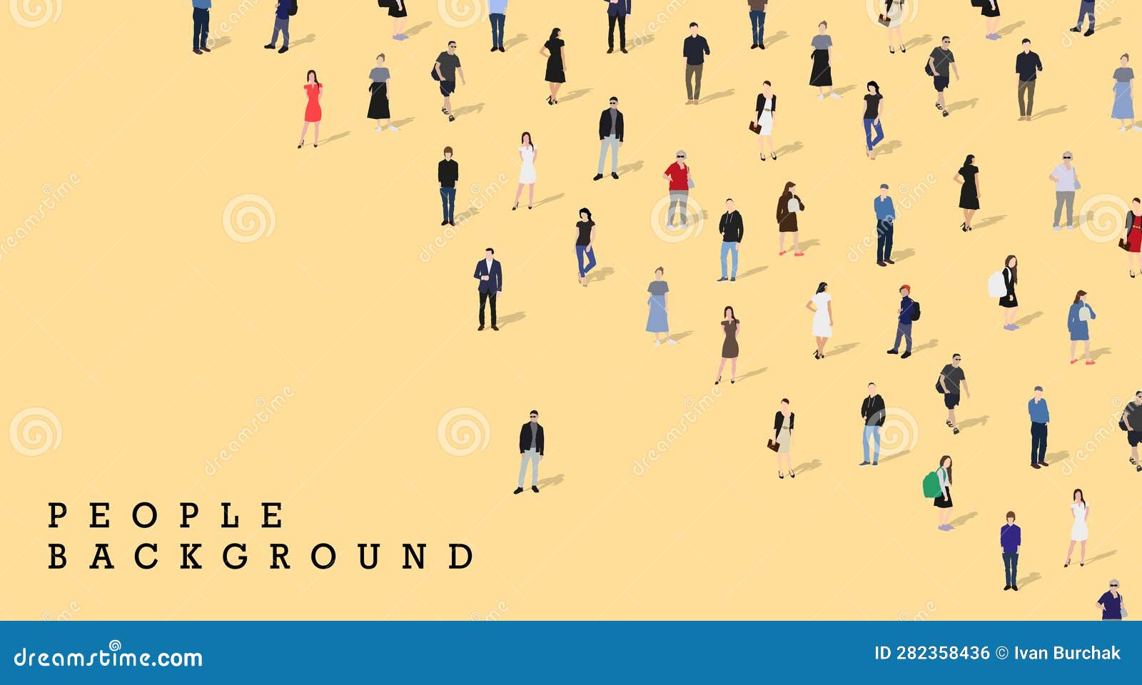 A Large Group of People. People Background. Isolated Flat Vector ...