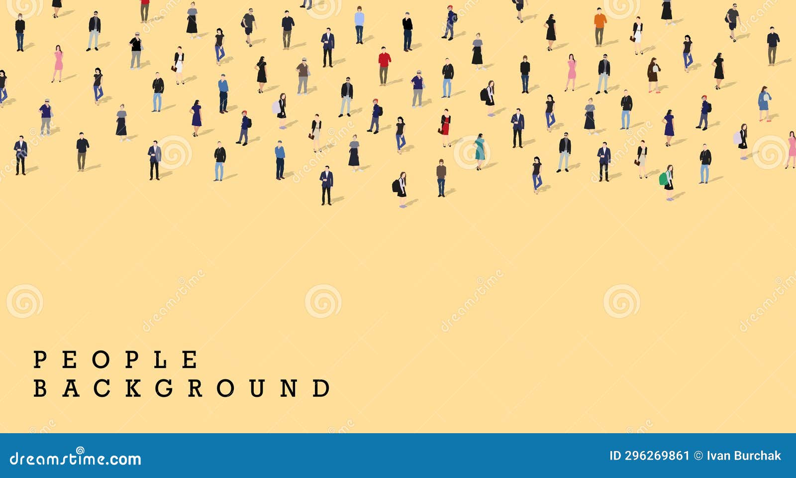 A Large Group of People. People Background. Isolated Flat Vector ...