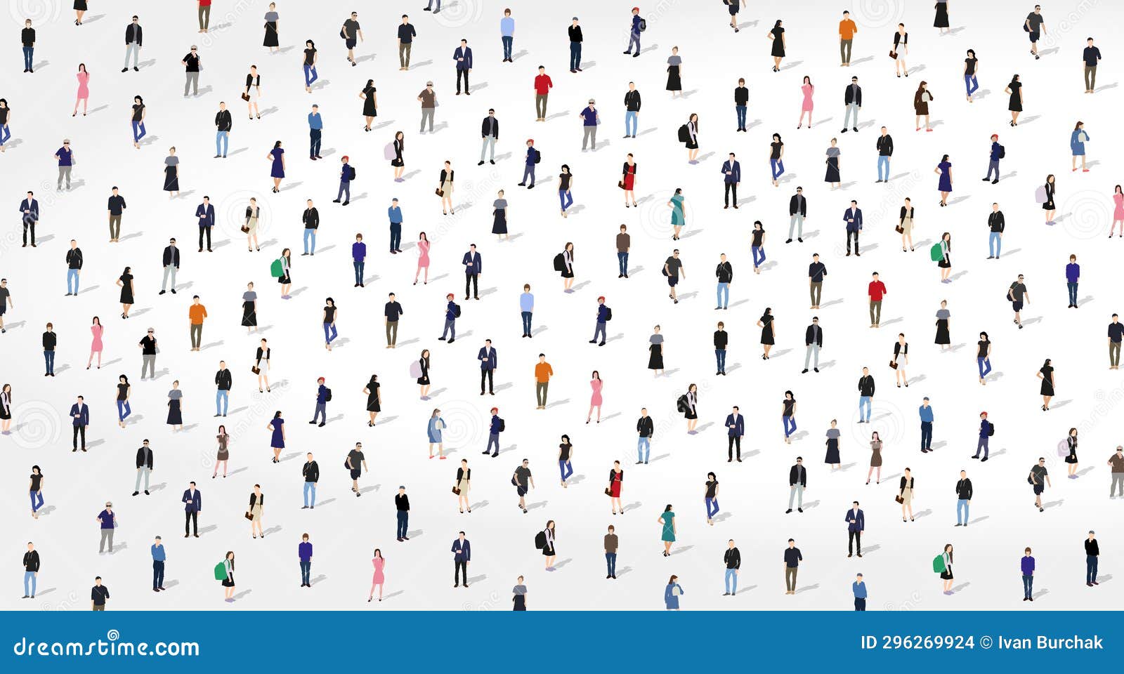A Large Group of People. People Background. Isolated Flat Vector ...