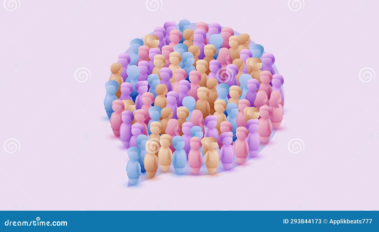 Large Group of People in the Chat Bubble Shape Stock Vector ...