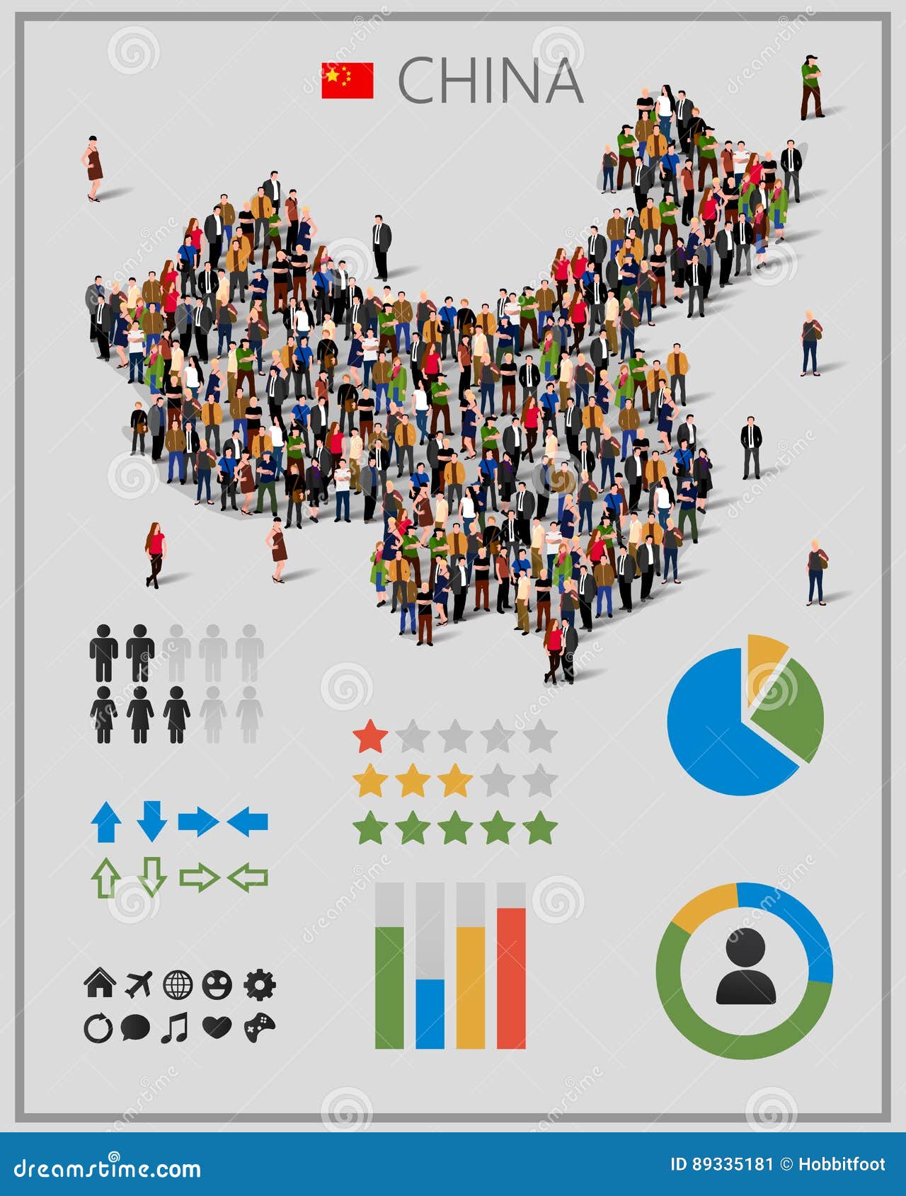 China Map With Infographics Elements. Infographics Layouts. Vector ...