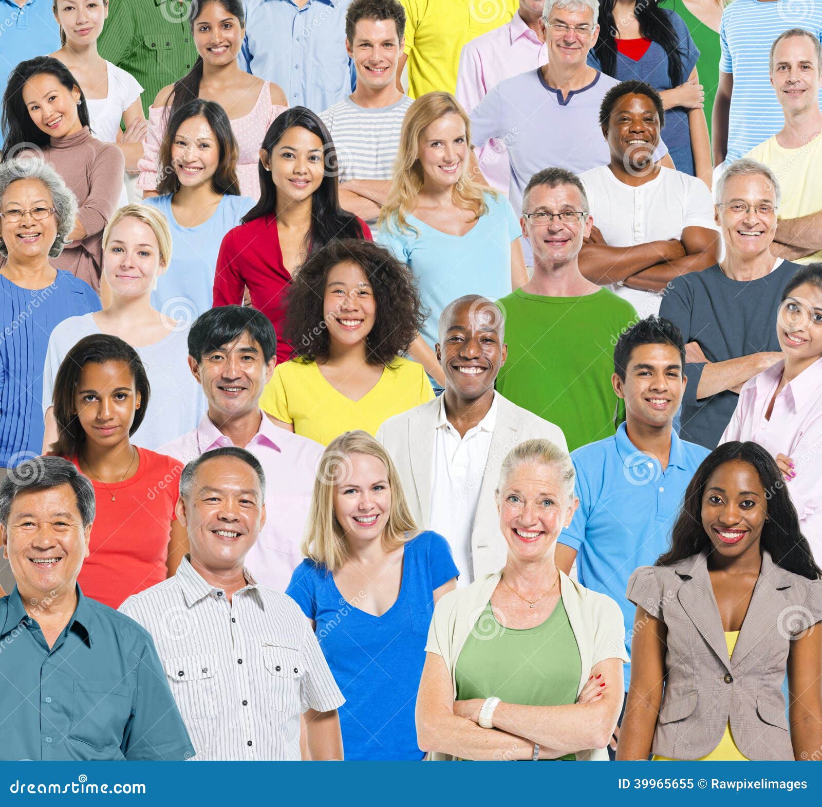 Large Group of People with Colourful Stock Image - Image of multiethnic ...