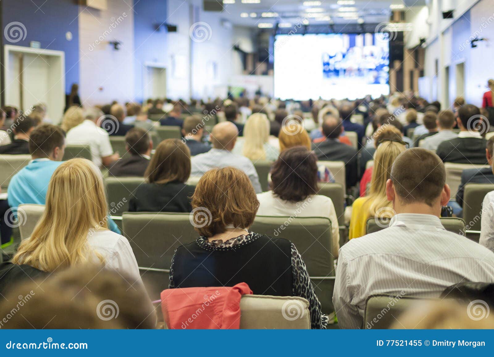 Large Group of People on a Conference. Watching Business Presentation ...