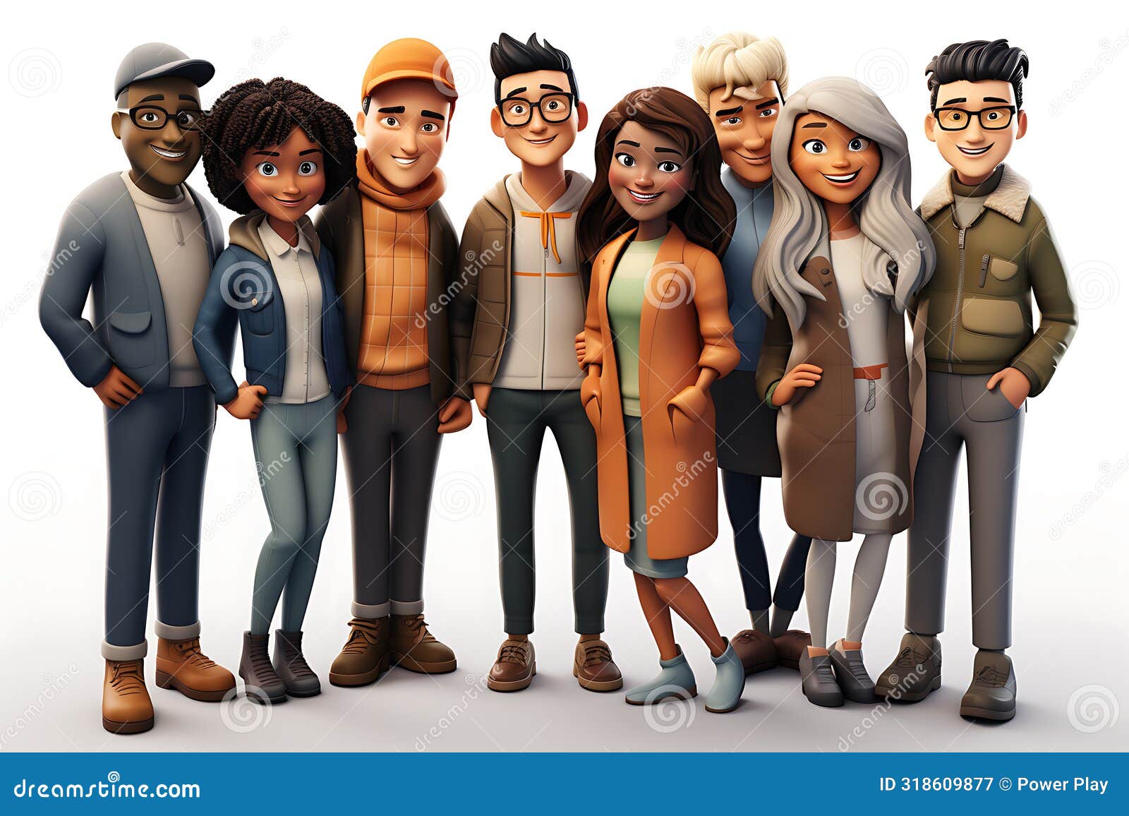 Large Group of People. 3d Character Illustration Stock Illustration ...