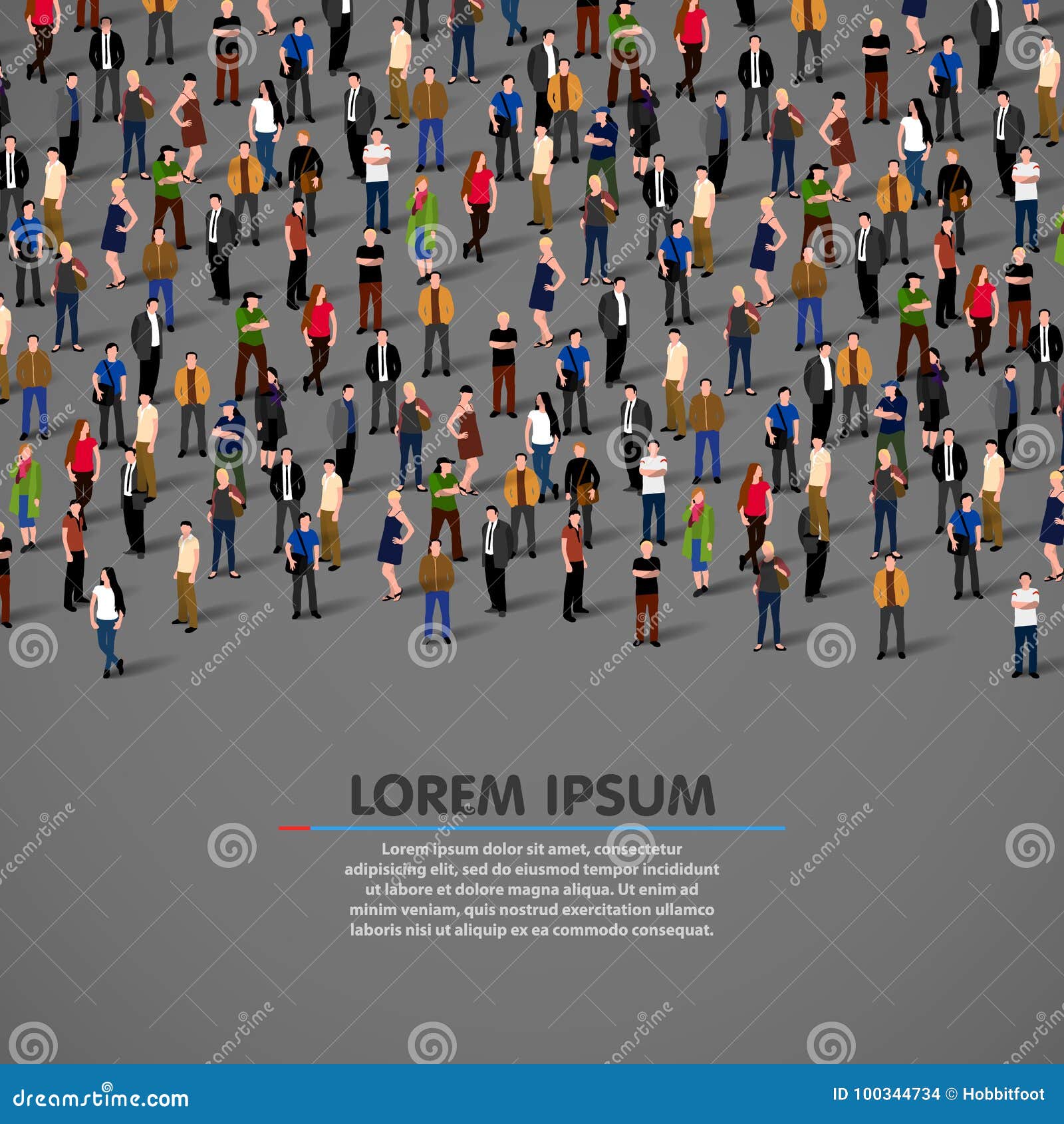 Large group of people. stock vector. Illustration of group - 100344734
