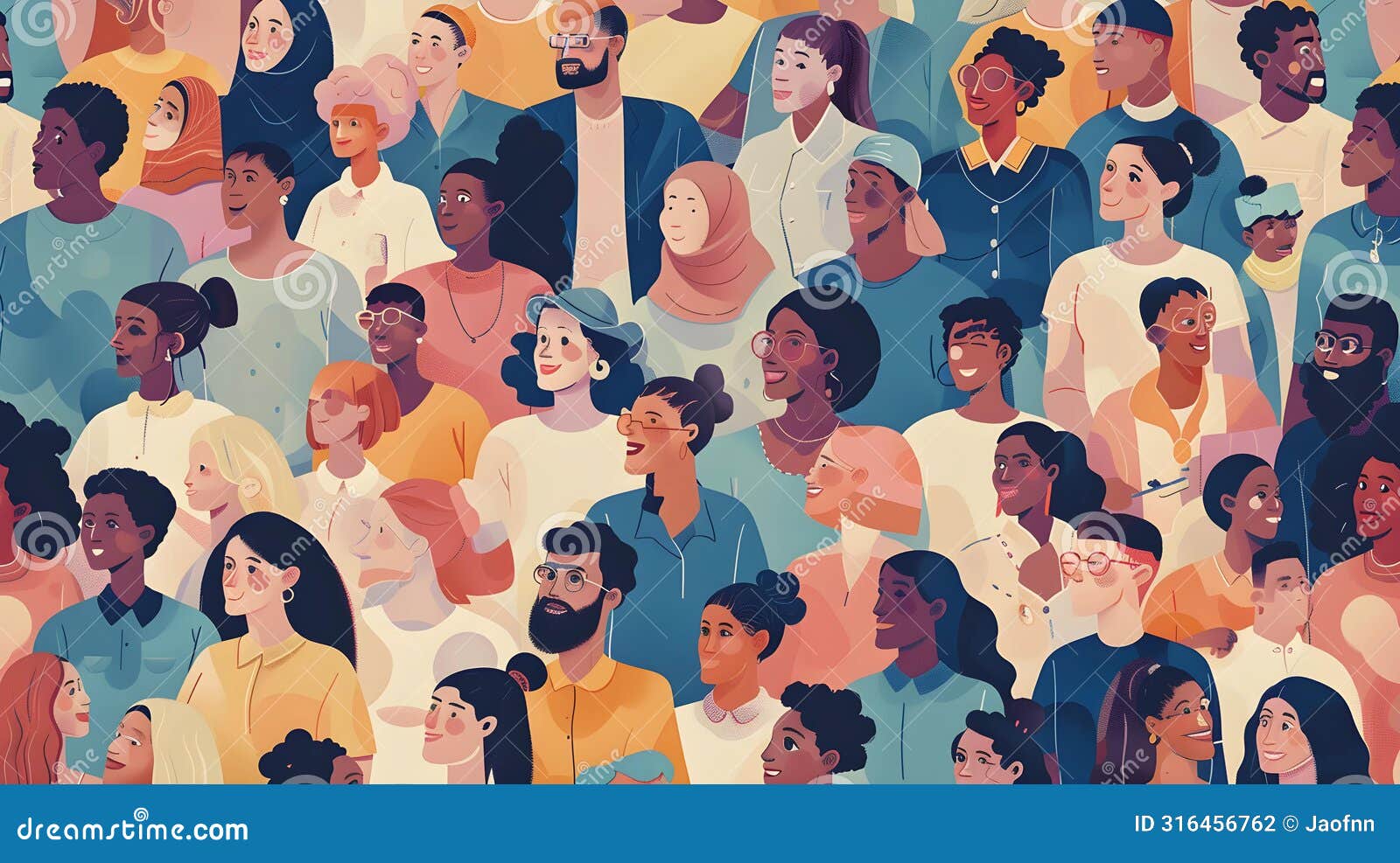 Large Group of People of Different Nationalities and Cultures Stock ...