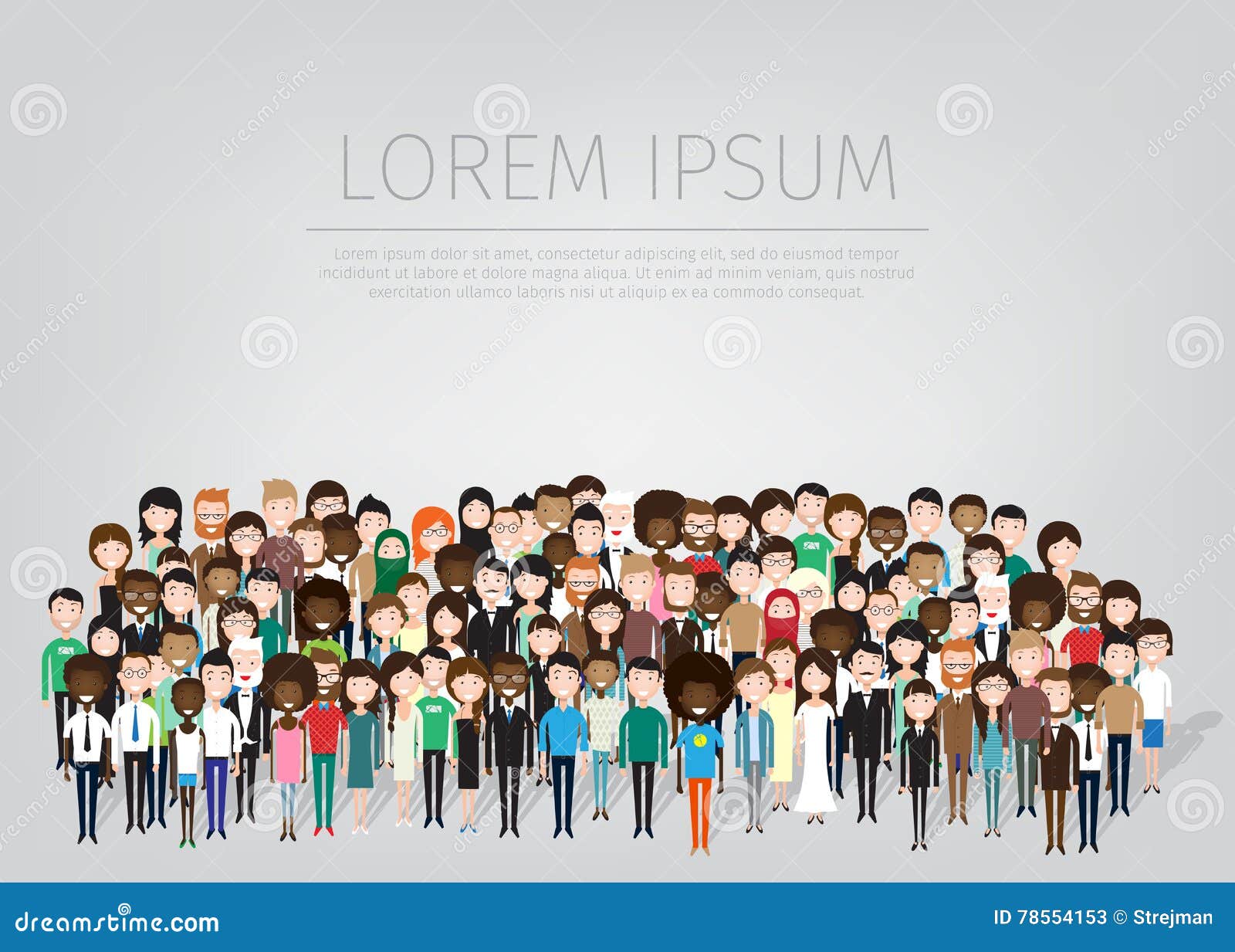 Large group of people stock vector. Illustration of large - 78554153