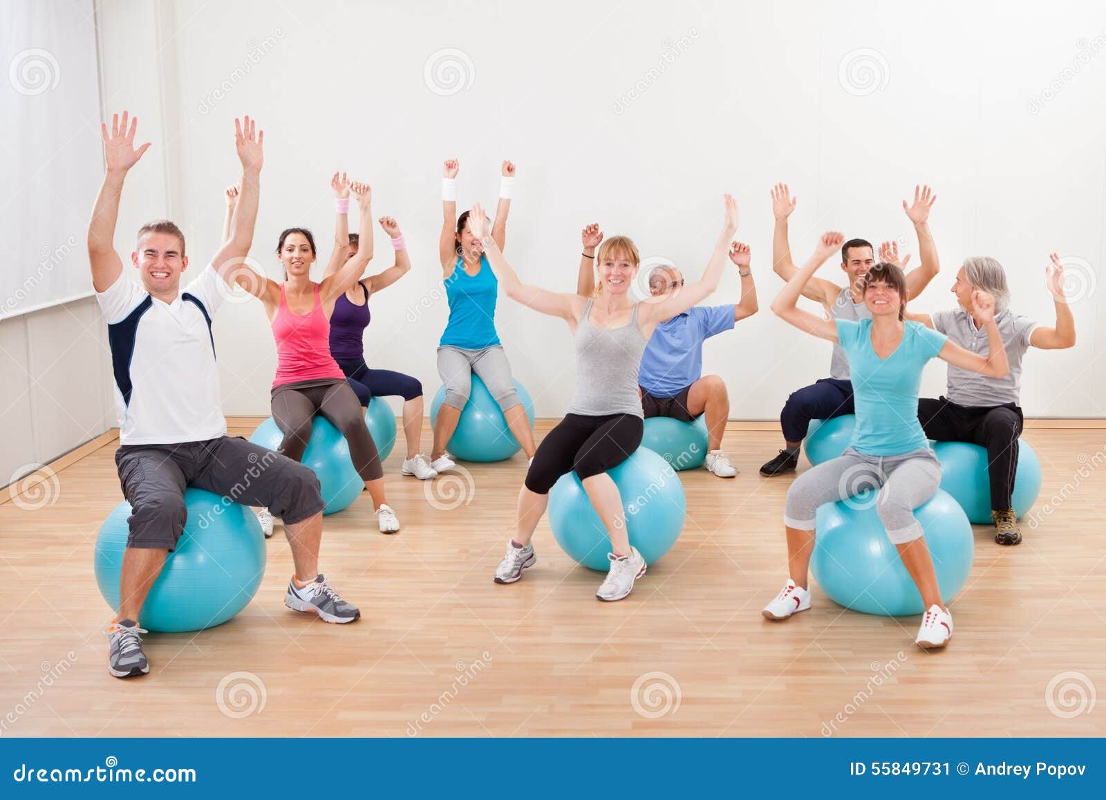 Large Group of People Doing Pilates Stock Image - Image of sport ...