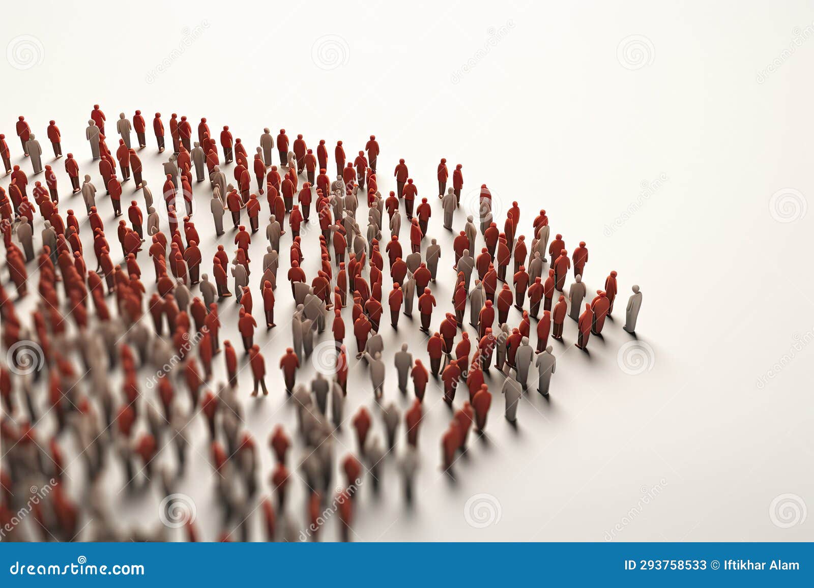 Large Group of People in the Form of a Crowd. 3D Illustration, Crowd of ...