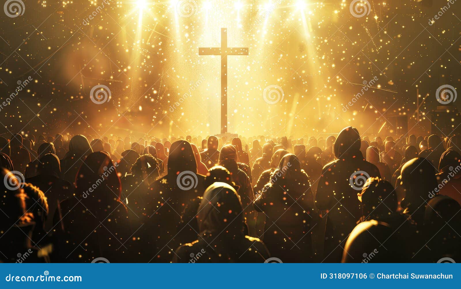 A Large Group of People are Gathered Around a Cross by AI Generated ...
