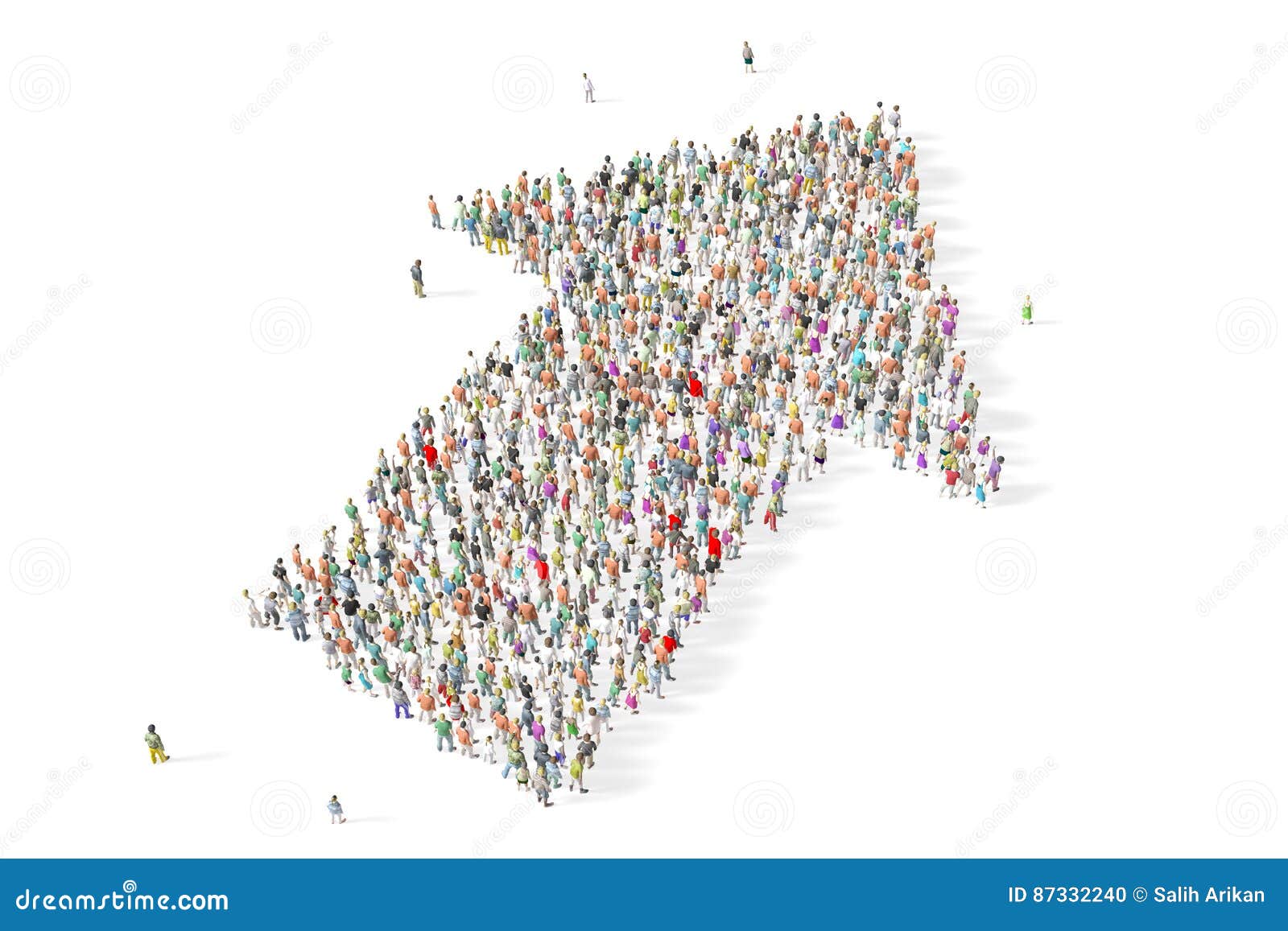 Large Group of People Gathered in the Shape of an Arrow Stock ...