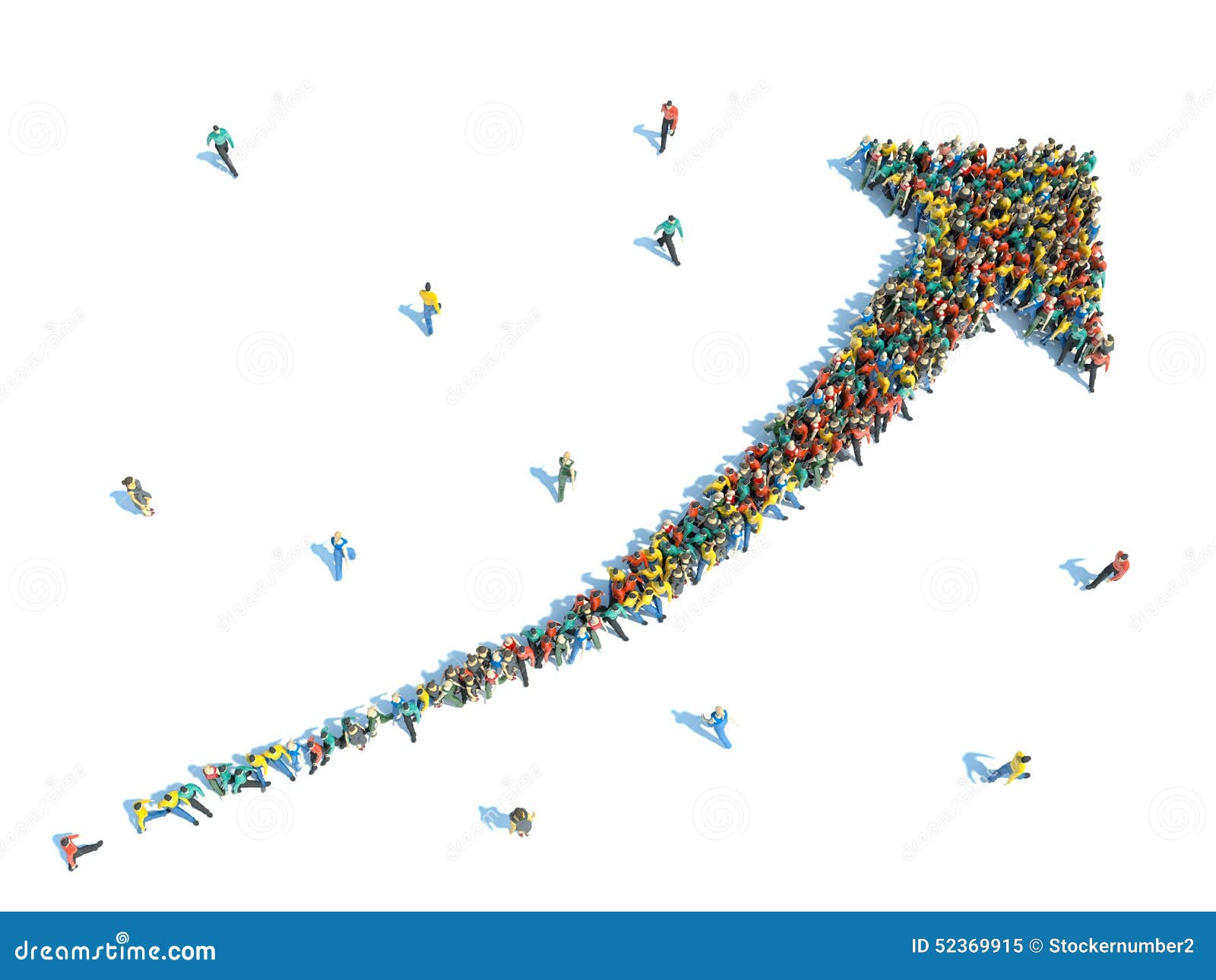 Large Group of People Gathered Together in the Shape of Arrow Stock ...