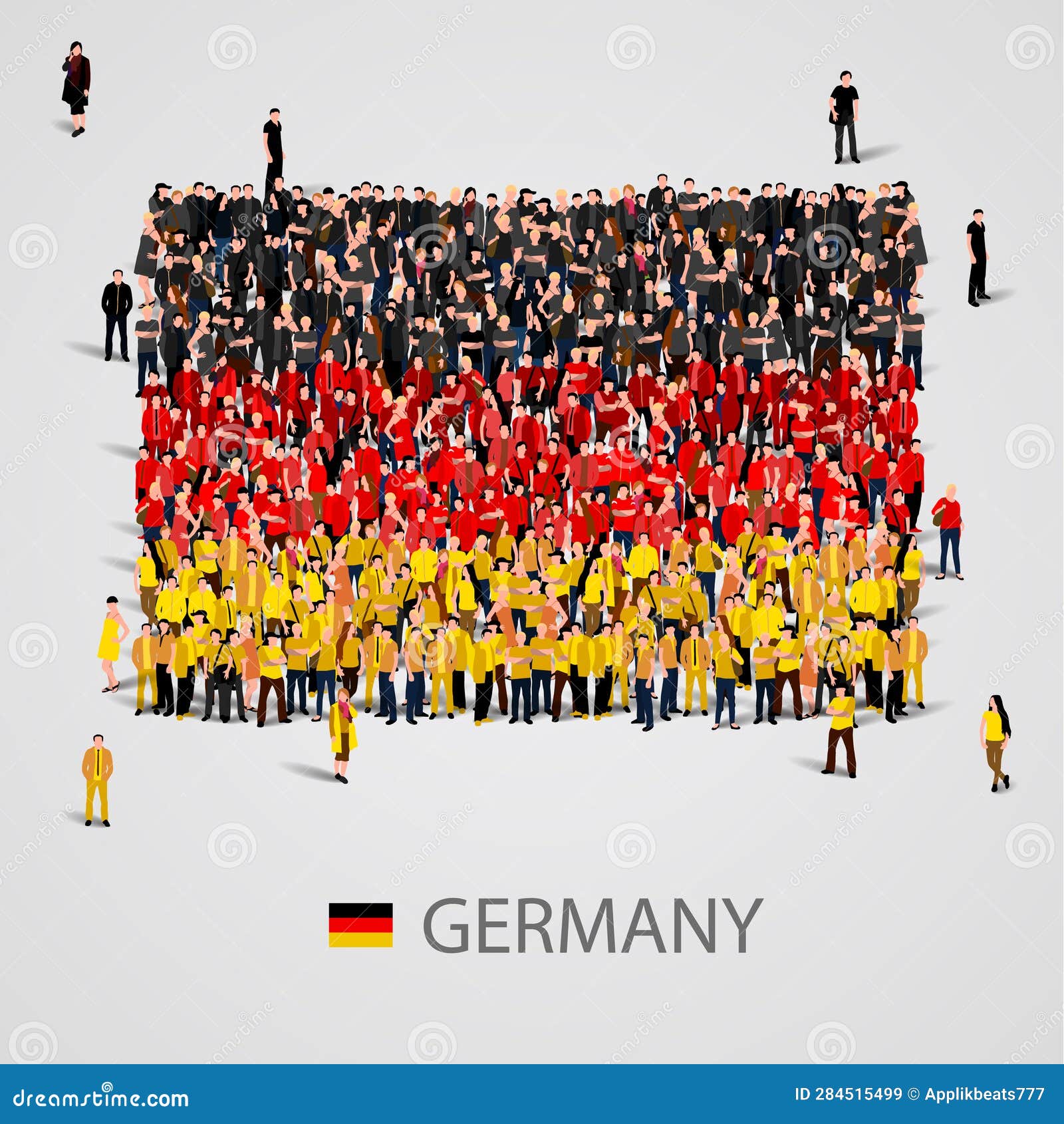 Large Group of People in the Germany Flag Shape Stock Vector ...