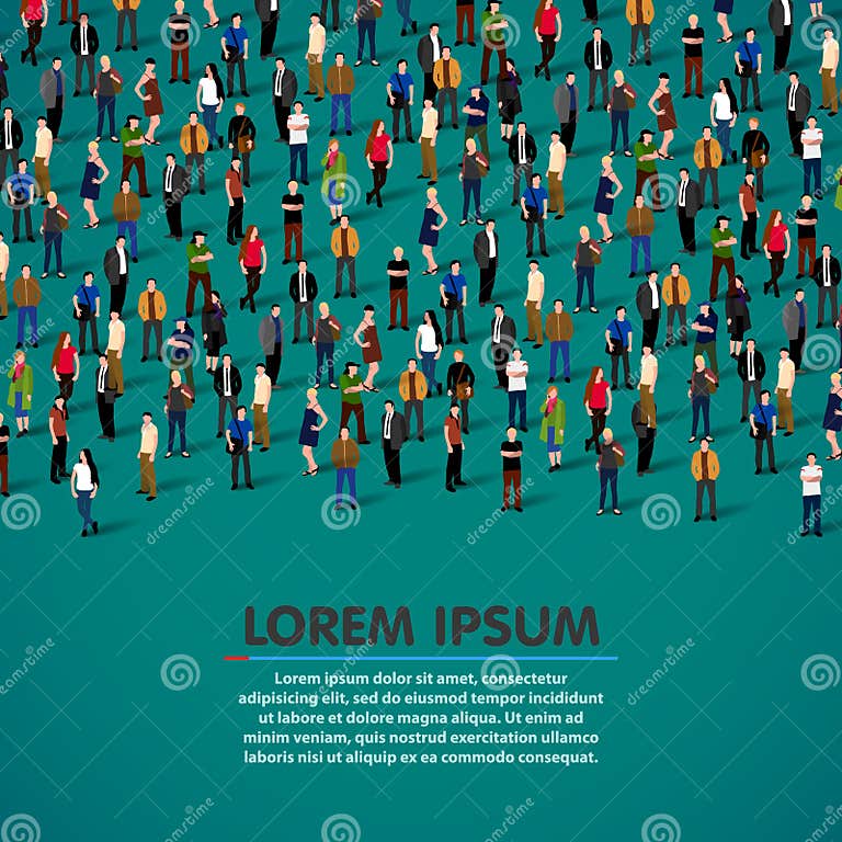 Large group of people. stock vector. Illustration of social - 99831925