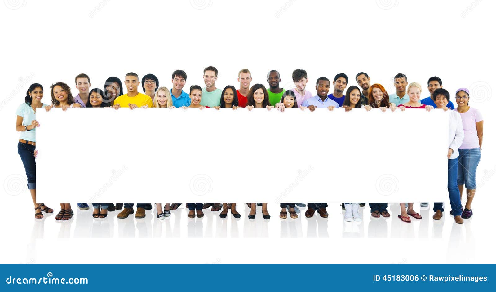 Large Group of People Holding Board Stock Photo - Image of connection ...