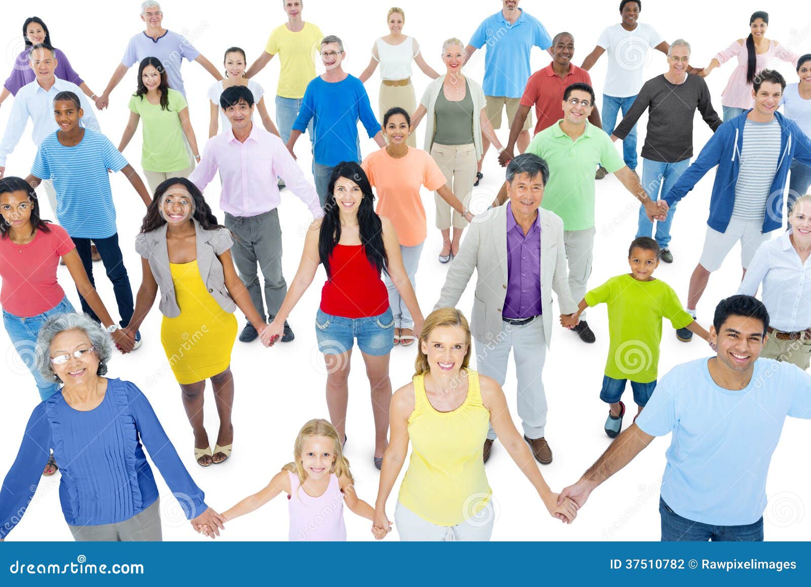 Large Group of People Holding Hands Stock Photo - Image of mixed ...