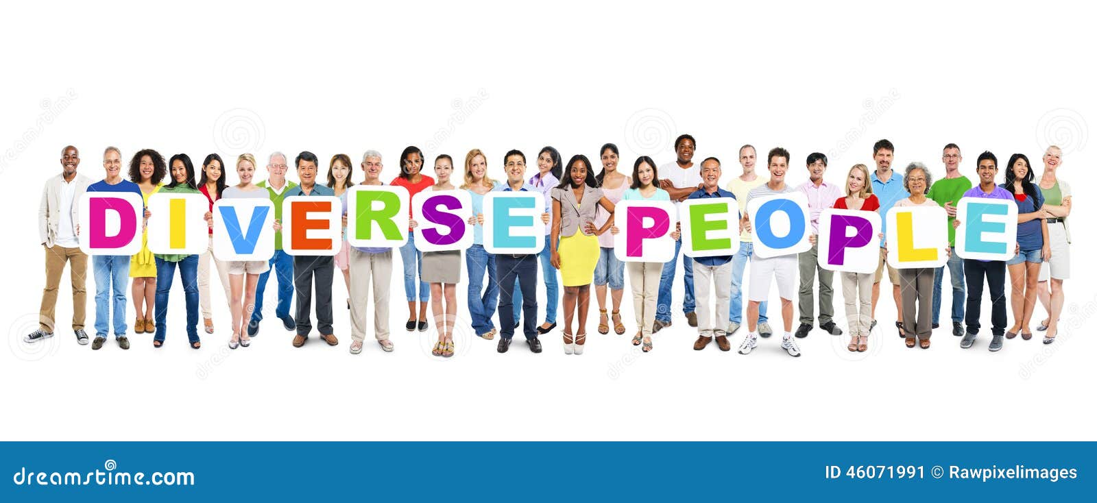 Large Group of People Holding the Words Stock Image - Image of ...