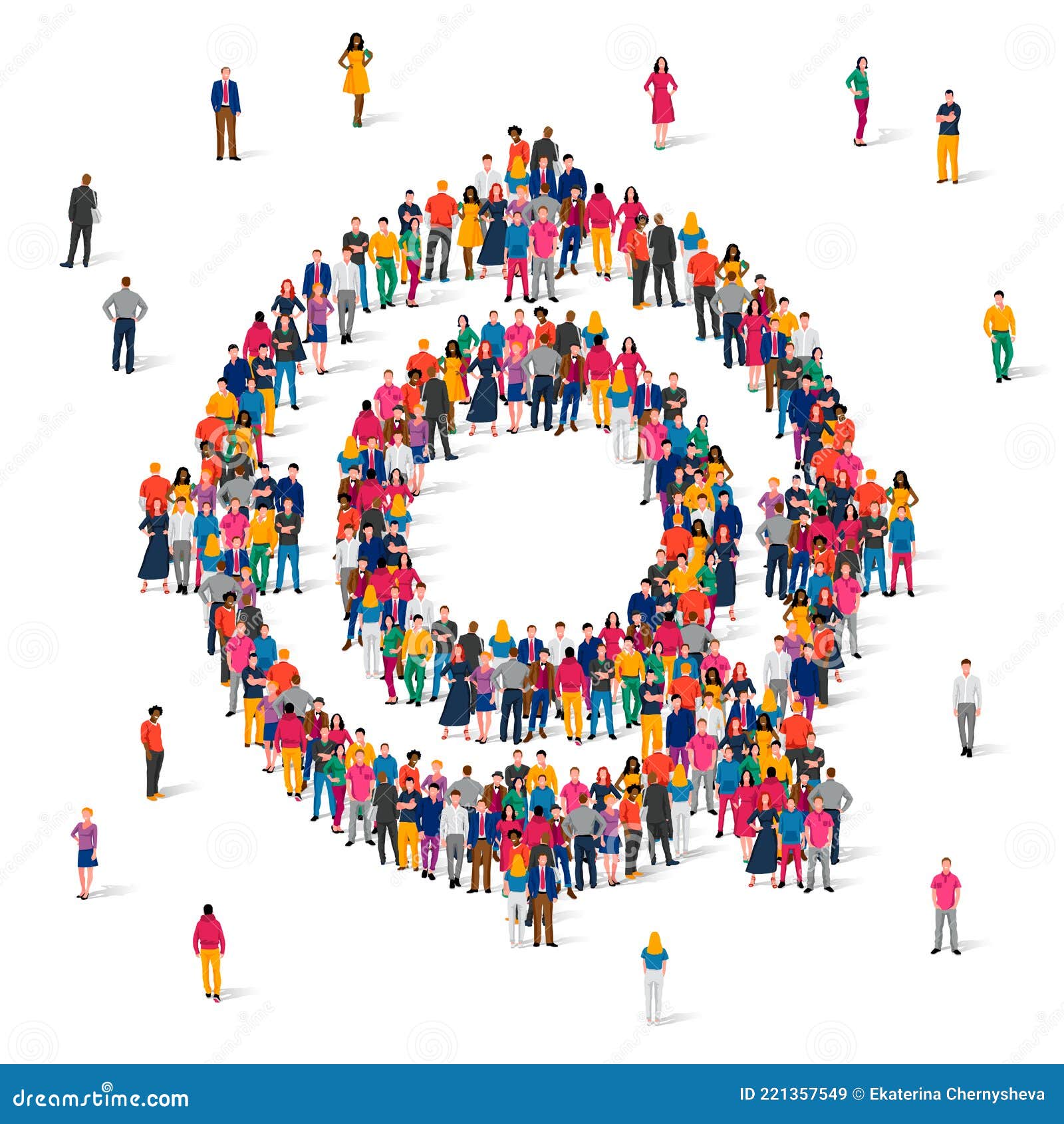 A Large Group of People in Multi-colored Clothes are Standing in a ...