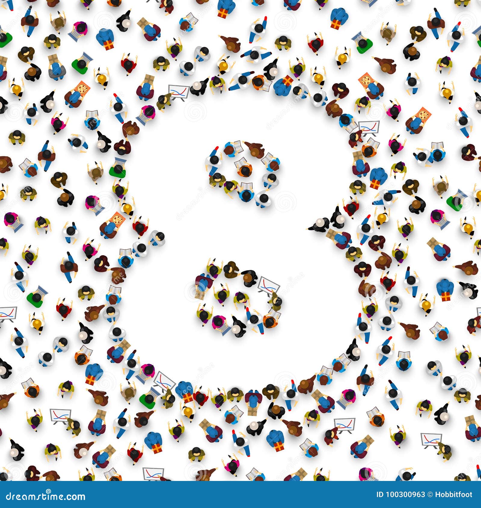 Large Group of People in Number 8 Eight Form. Stock Vector ...