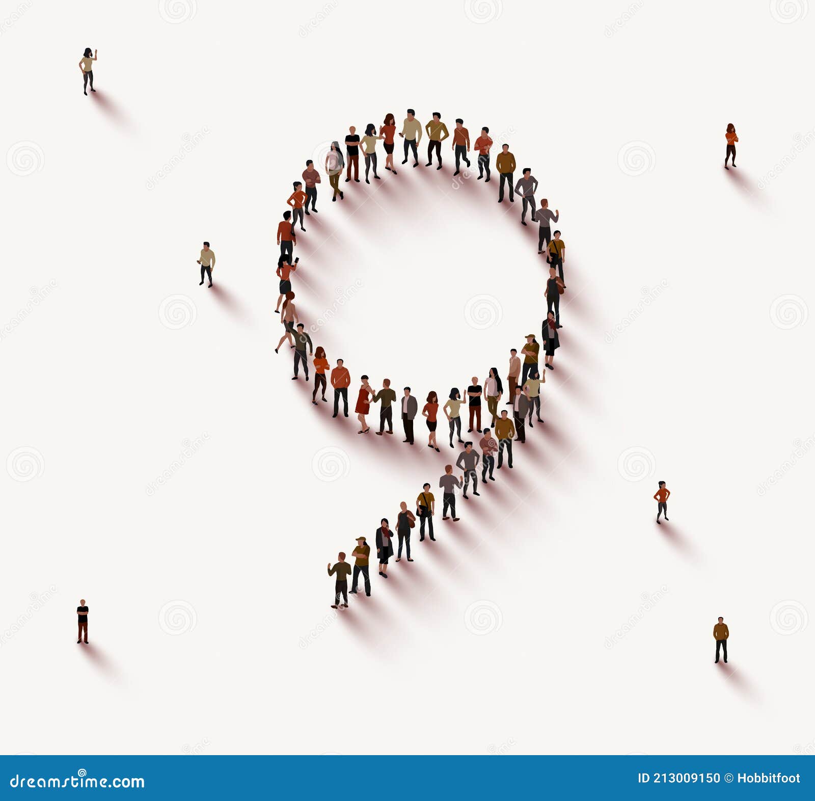 Large Group of People in Number 9 Nine Form Stock Vector - Illustration ...