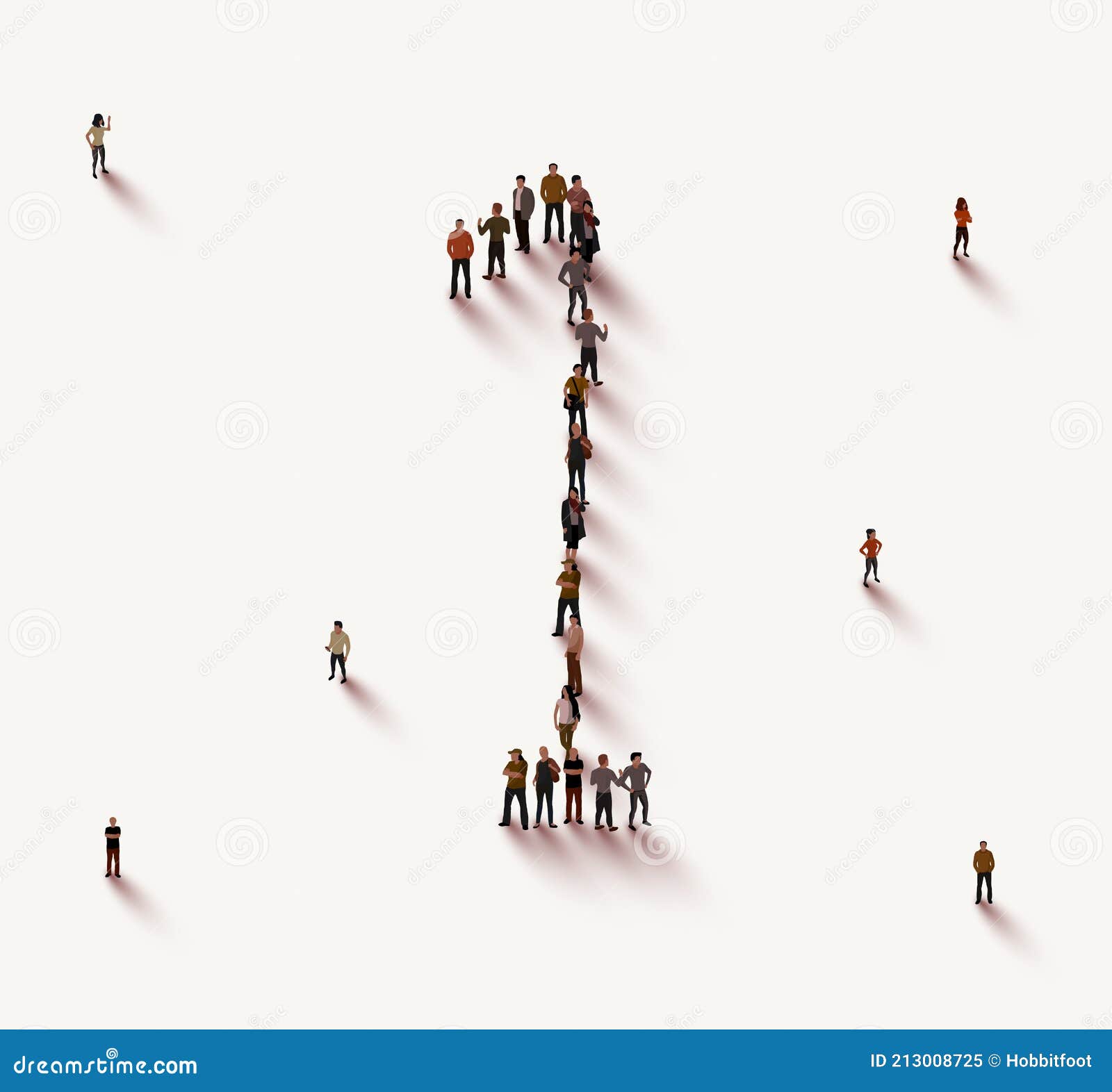 Large Group of People in Number 1 One Form Stock Vector - Illustration ...