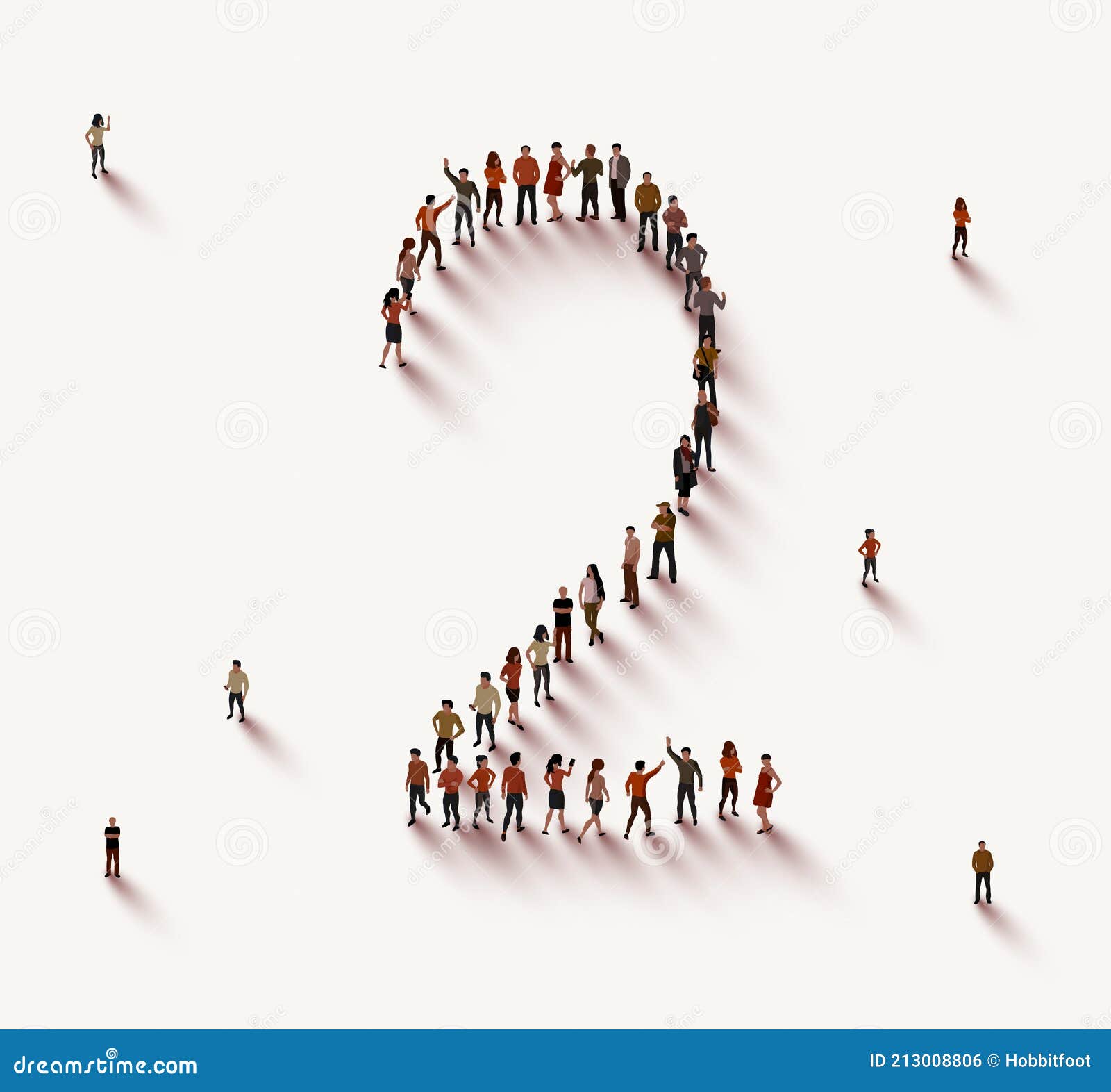 Large Group of People in Number 2 Two Form Stock Vector - Illustration ...