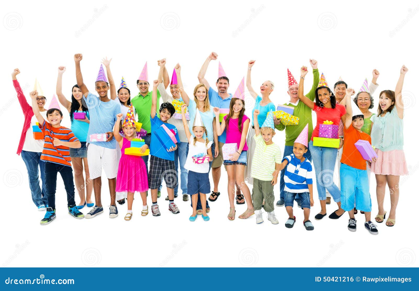 Large Group People Party Happiness Diversity Concept Stock Photo ...