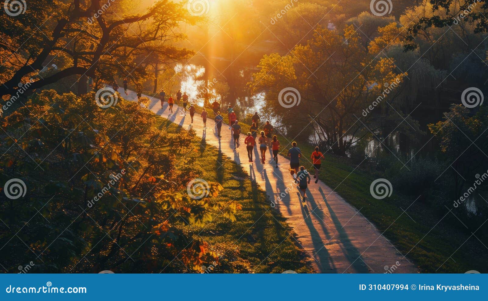 Large Group of People Running Down a Path Stock Photo - Image of motion ...
