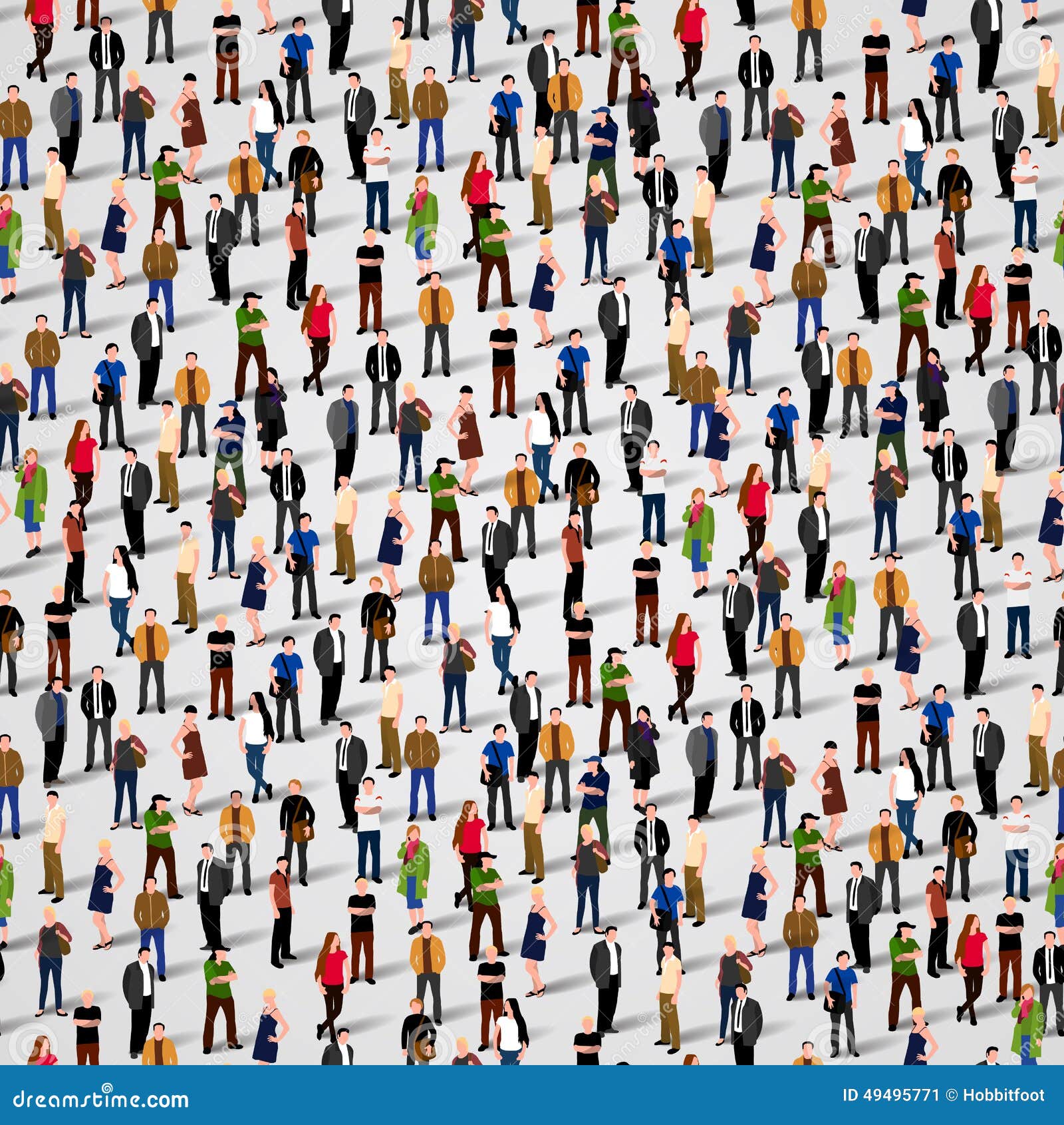 Large Group Of People Cartoon