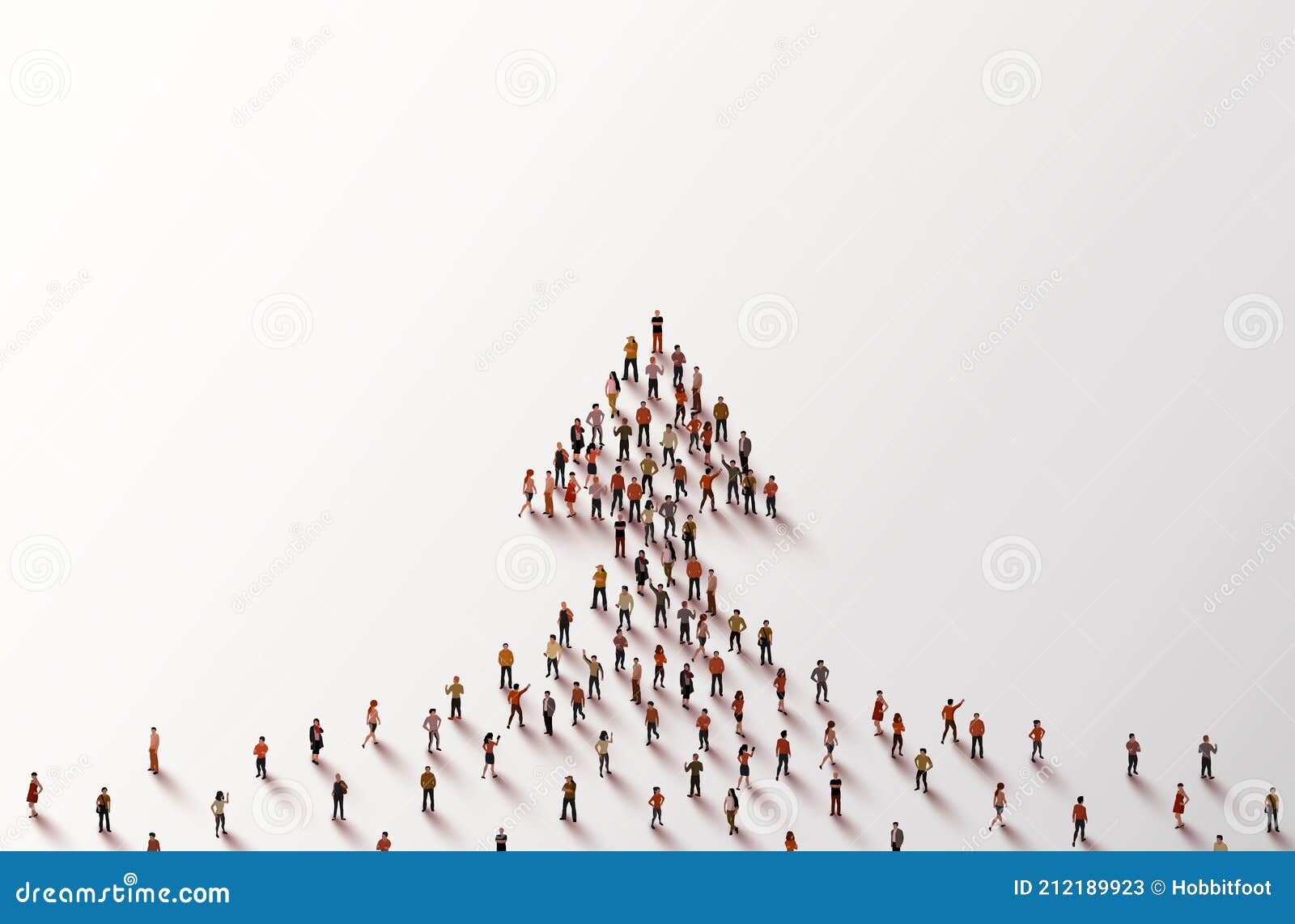 Large Group of People in the Shape of an Arrow. Business Concept Stock ...