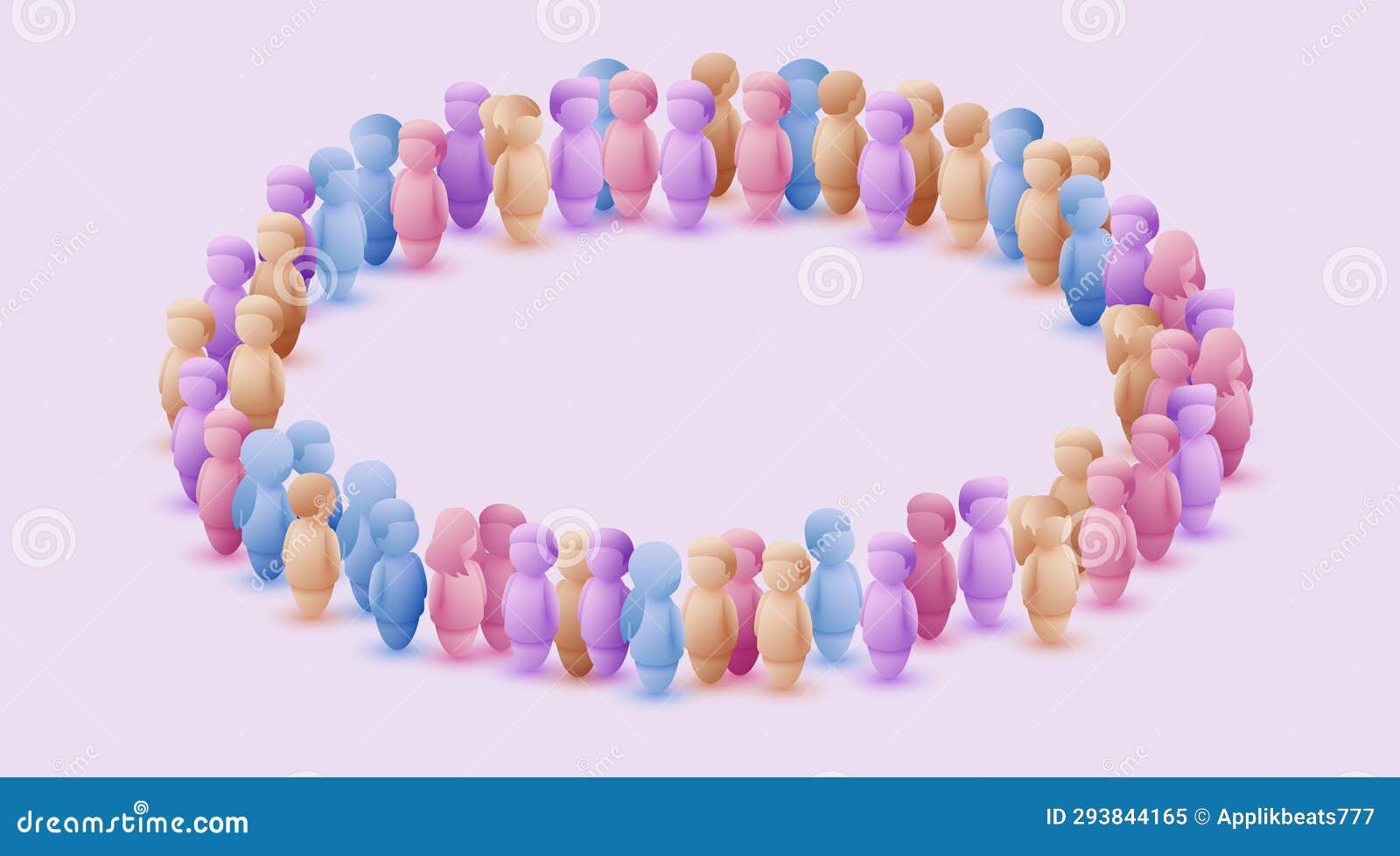 Large Group of People in the Shape of a Circle on White Background ...