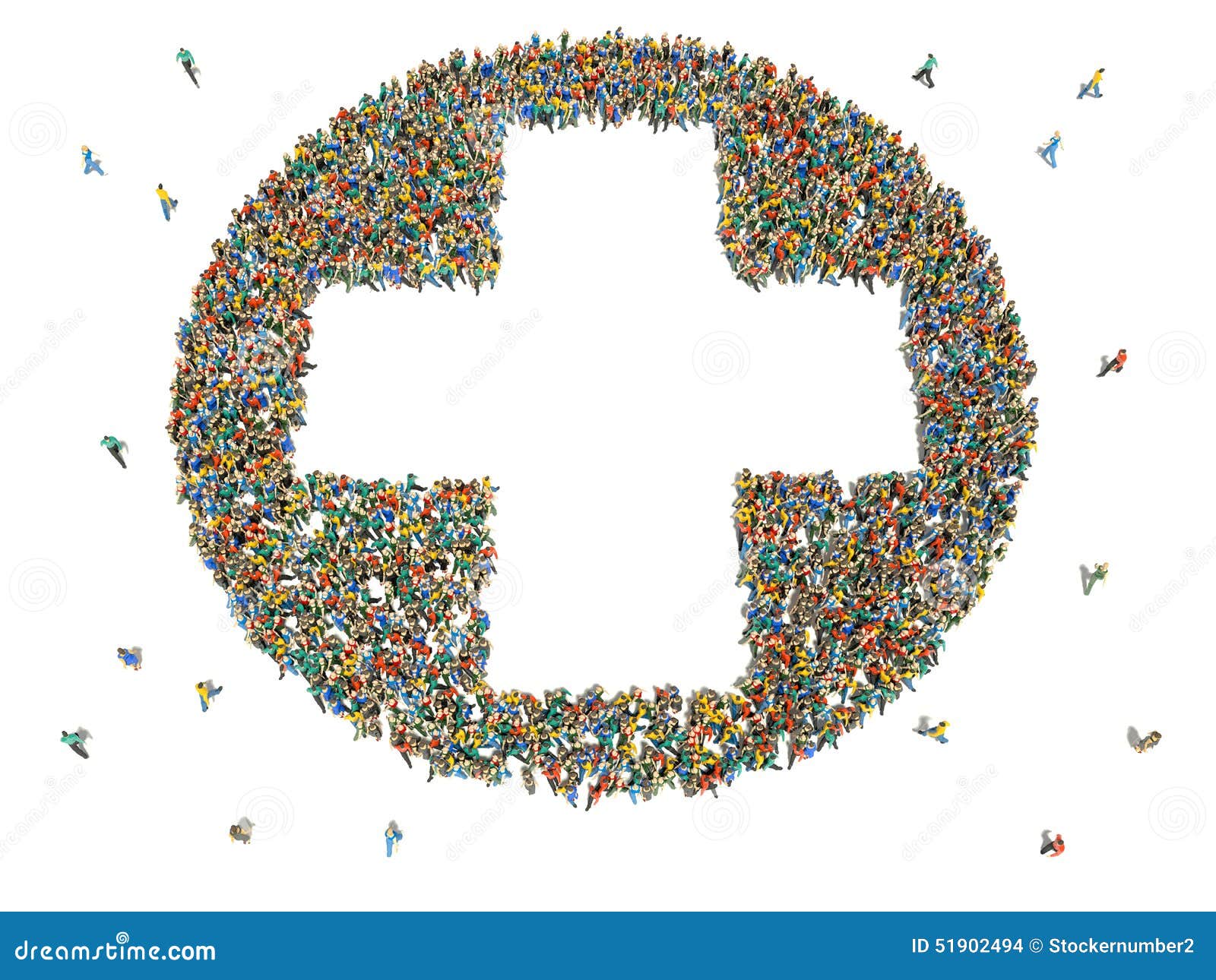 Large Group of People in the Shape of a Plus Sign Stock Illustration ...