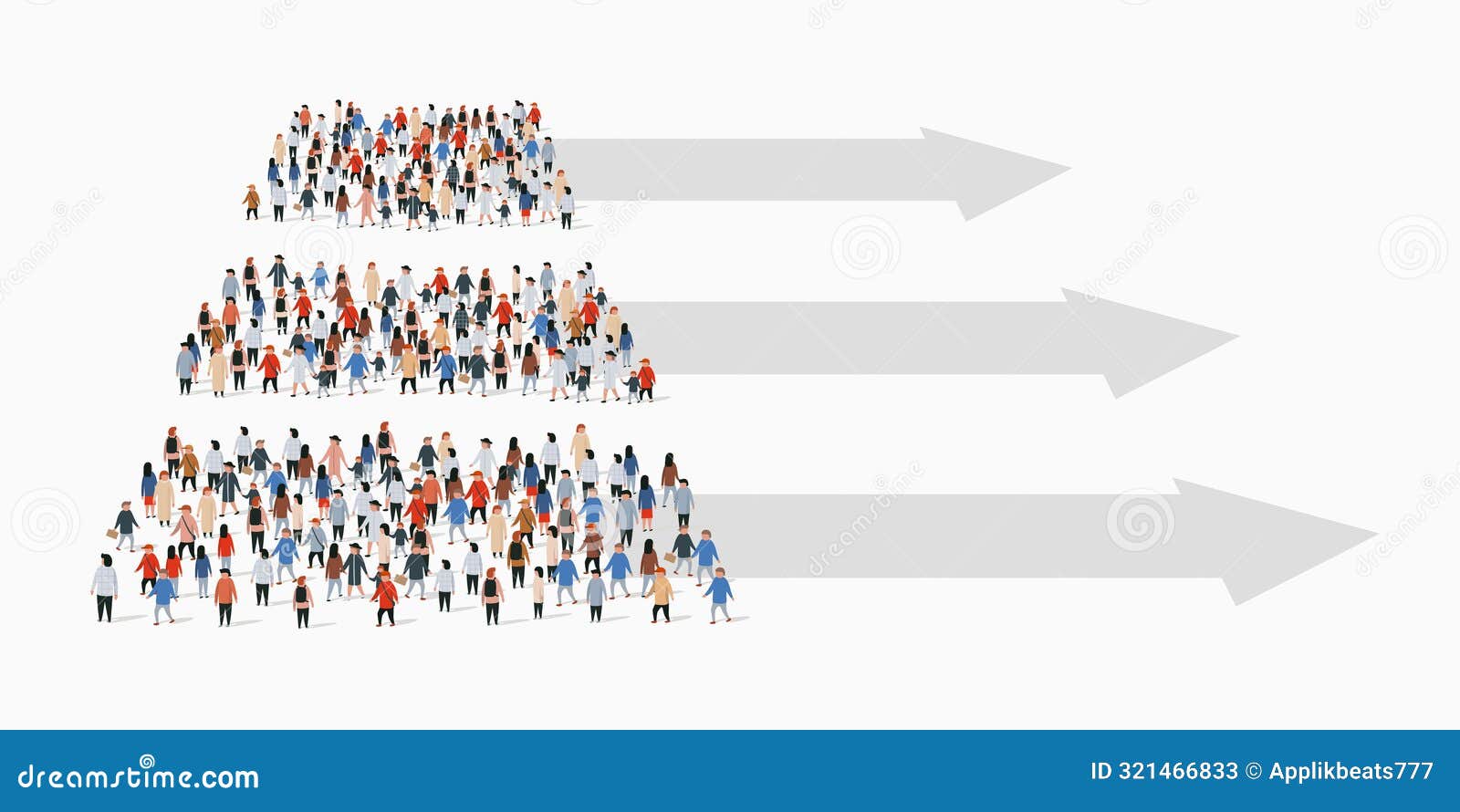 Large Group of People in Shape of Pyramid. Infographics Concept Stock ...