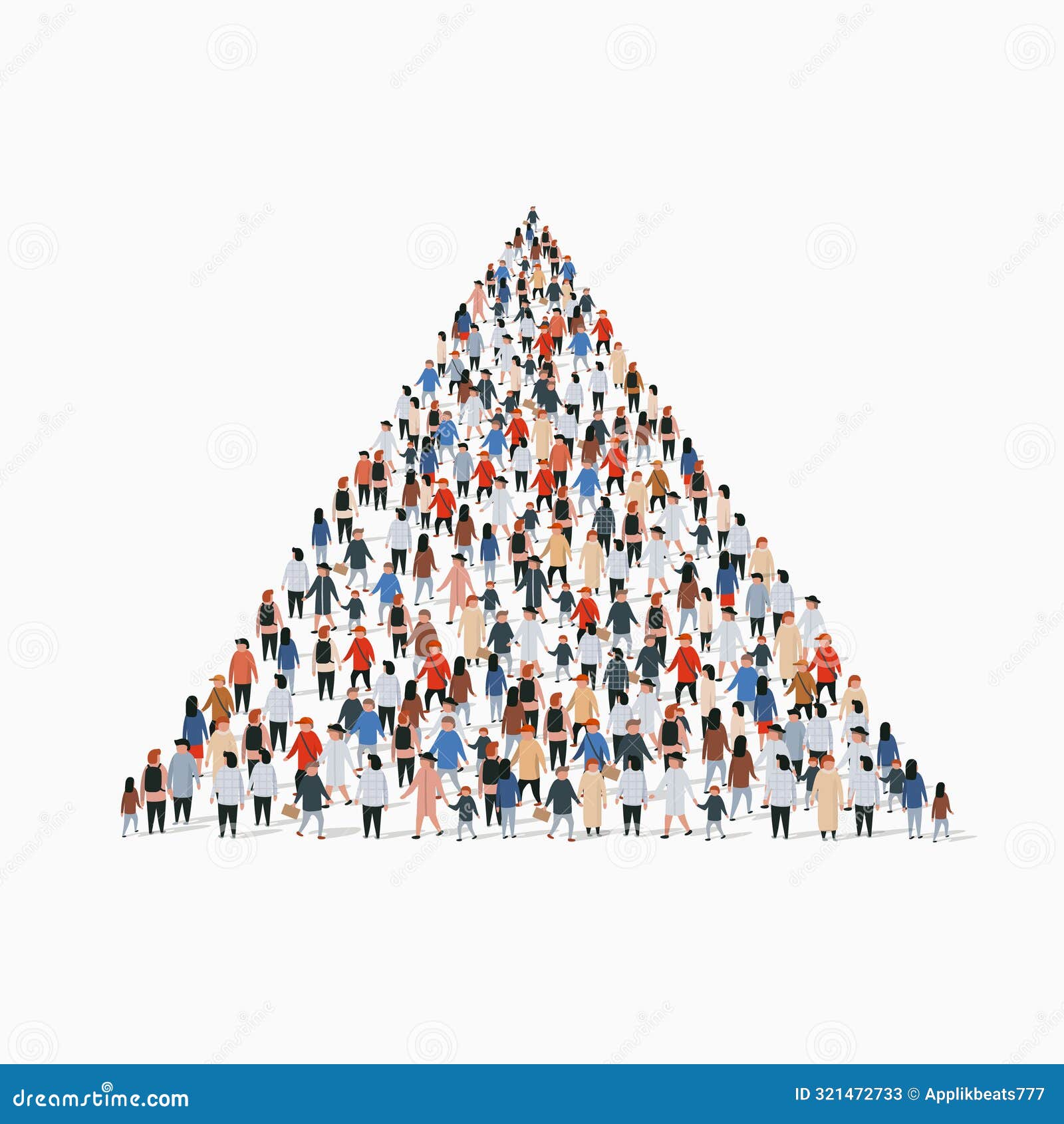 Large Group of People in Shape of Pyramid. Infographics Concept Stock ...