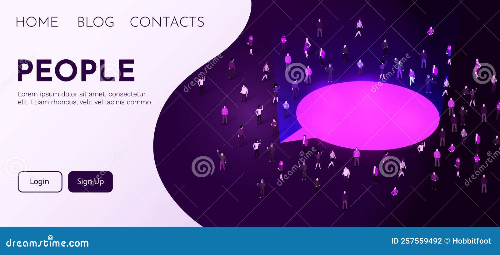 Large Group of People Standing Around Chat Bubble Symbol. Stock Vector ...