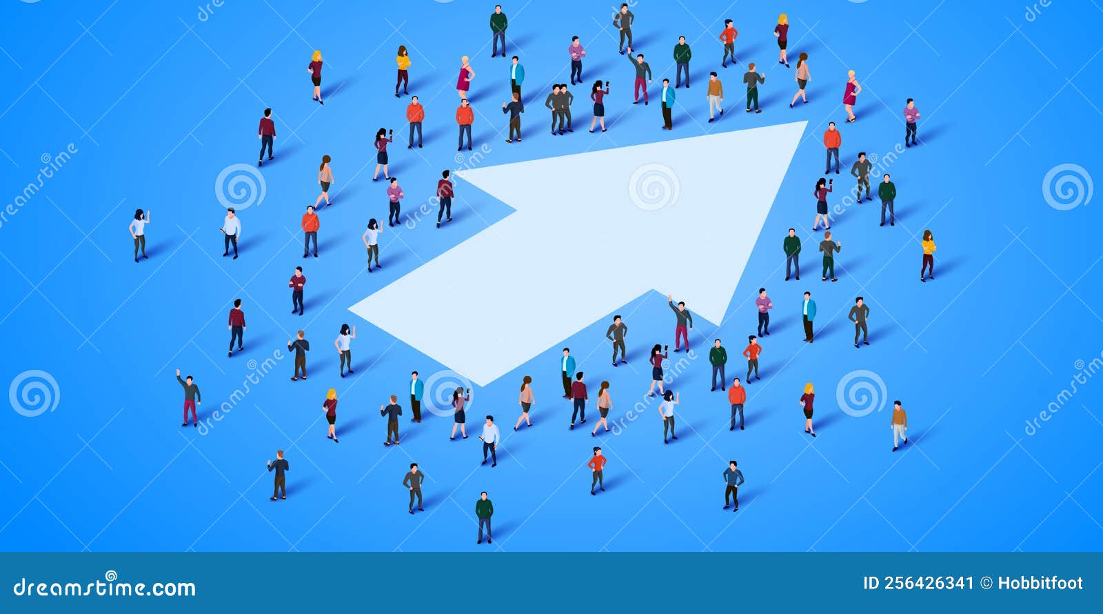 Large Group of People Standing Around Growing. Vector Illustration ...