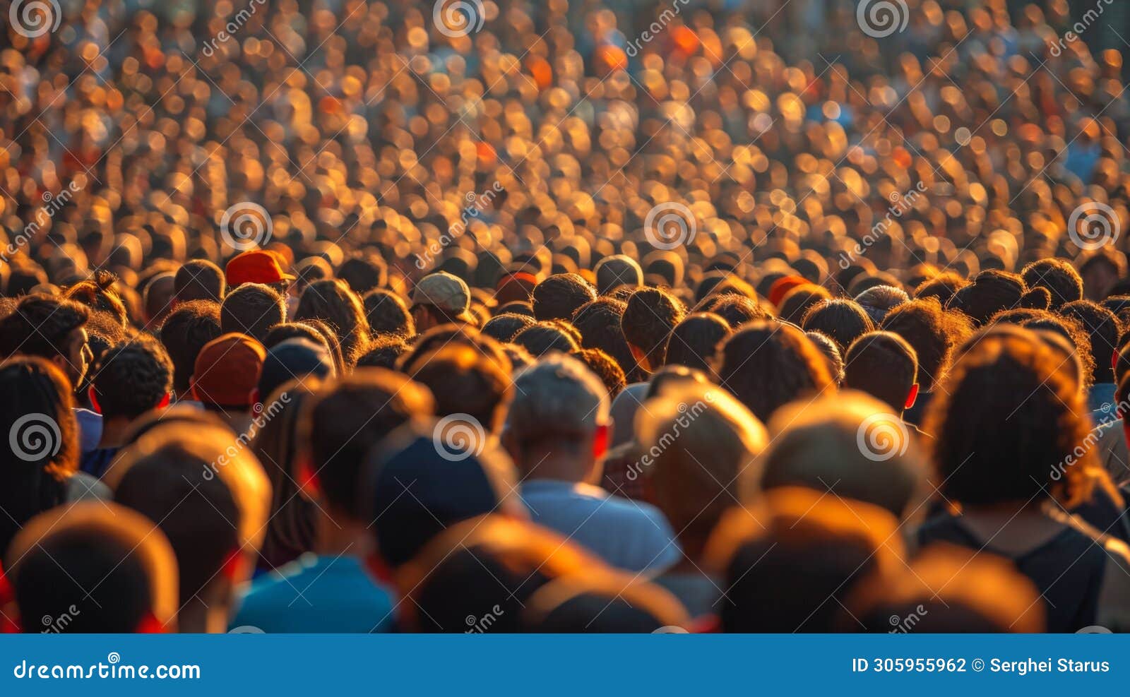 A Large Group of People Standing in a Crowd at an Event, AI Stock ...