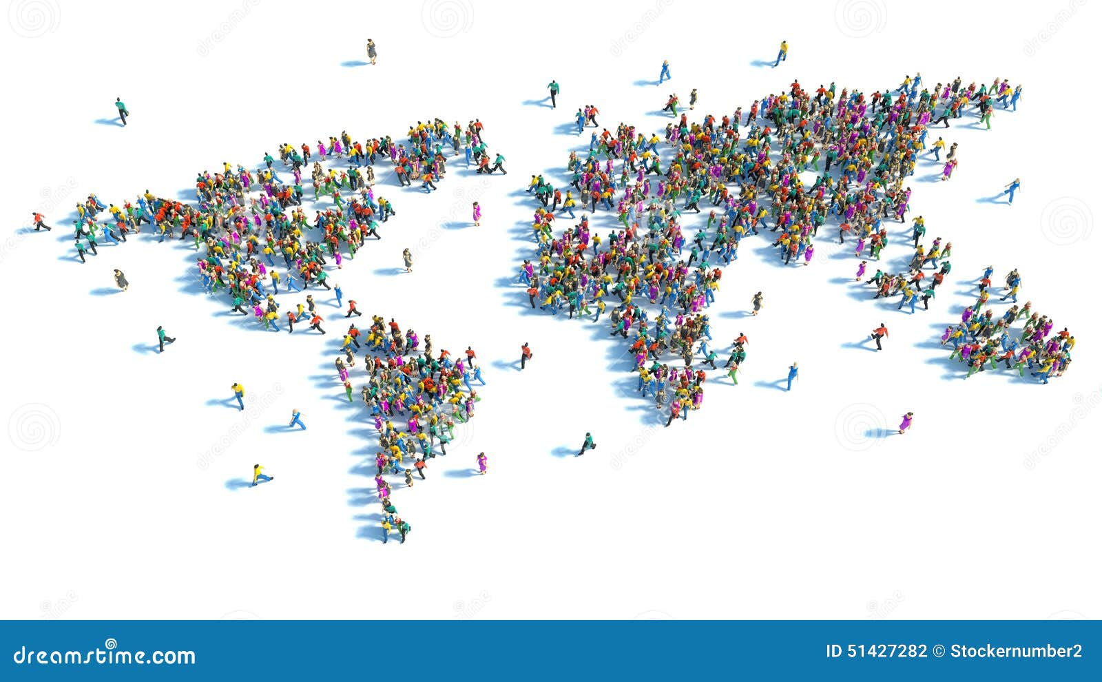 Large Group of People Standing in the Form of a World Map Stock ...