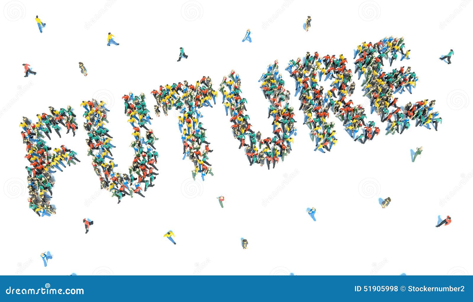 Large Group of People Stood in the Form of the Word Future Stock ...