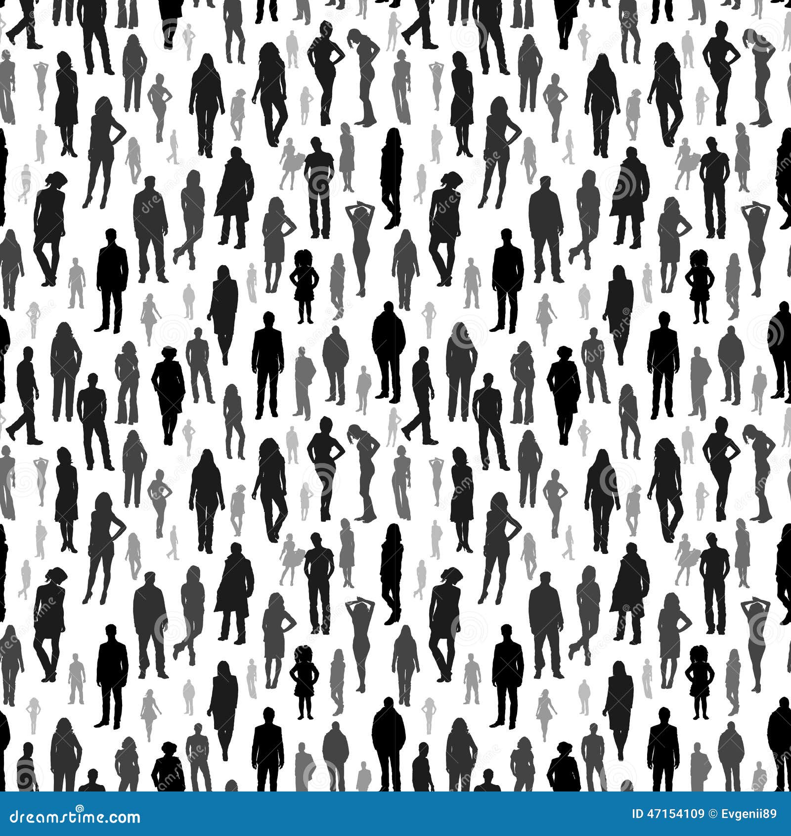 Large Group of People. Vector Seamless Pattern Stock Vector ...