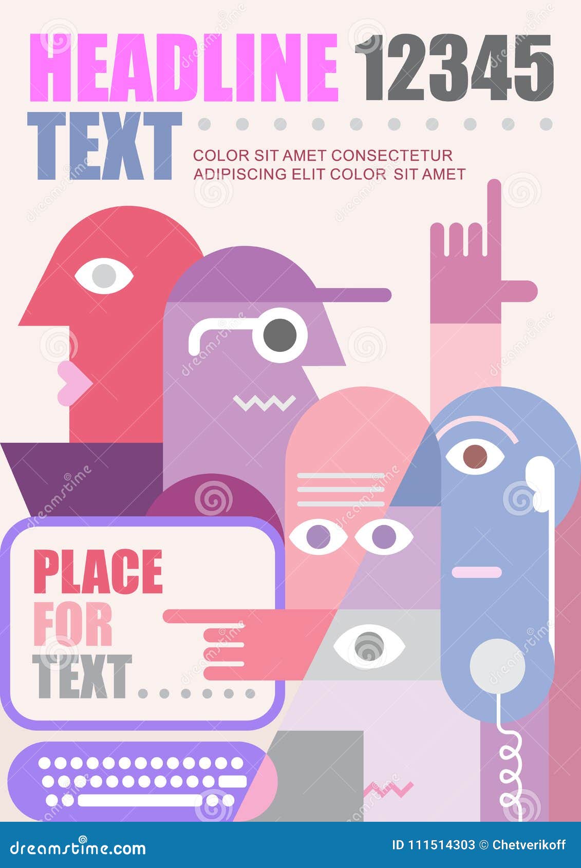 Large Group of People Vector Template Design Stock Vector ...