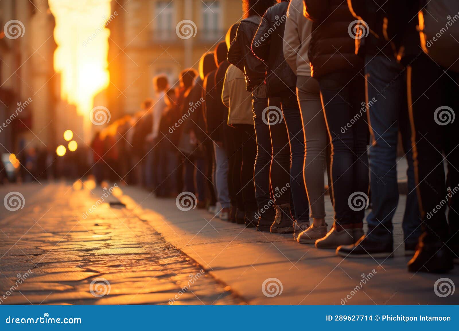 Large Group of People Waiting in Line - Generative AI Stock Photo ... Large Group of People Waiting in Line - Generative AI Stock Photo ...
