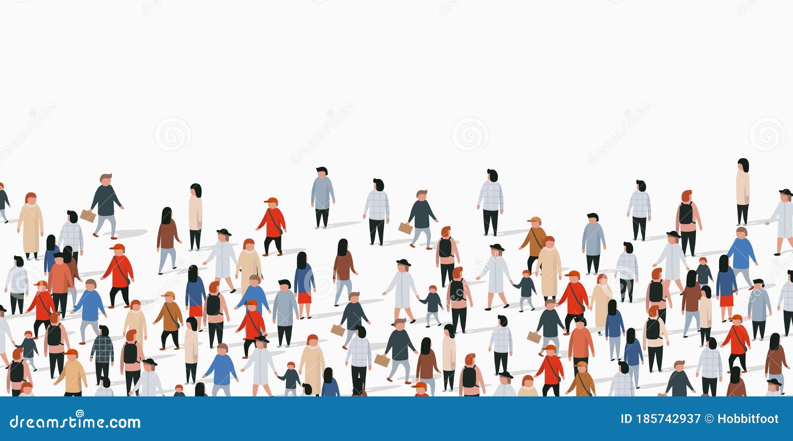 Large Group of People on White Background. People Communication Concept ...