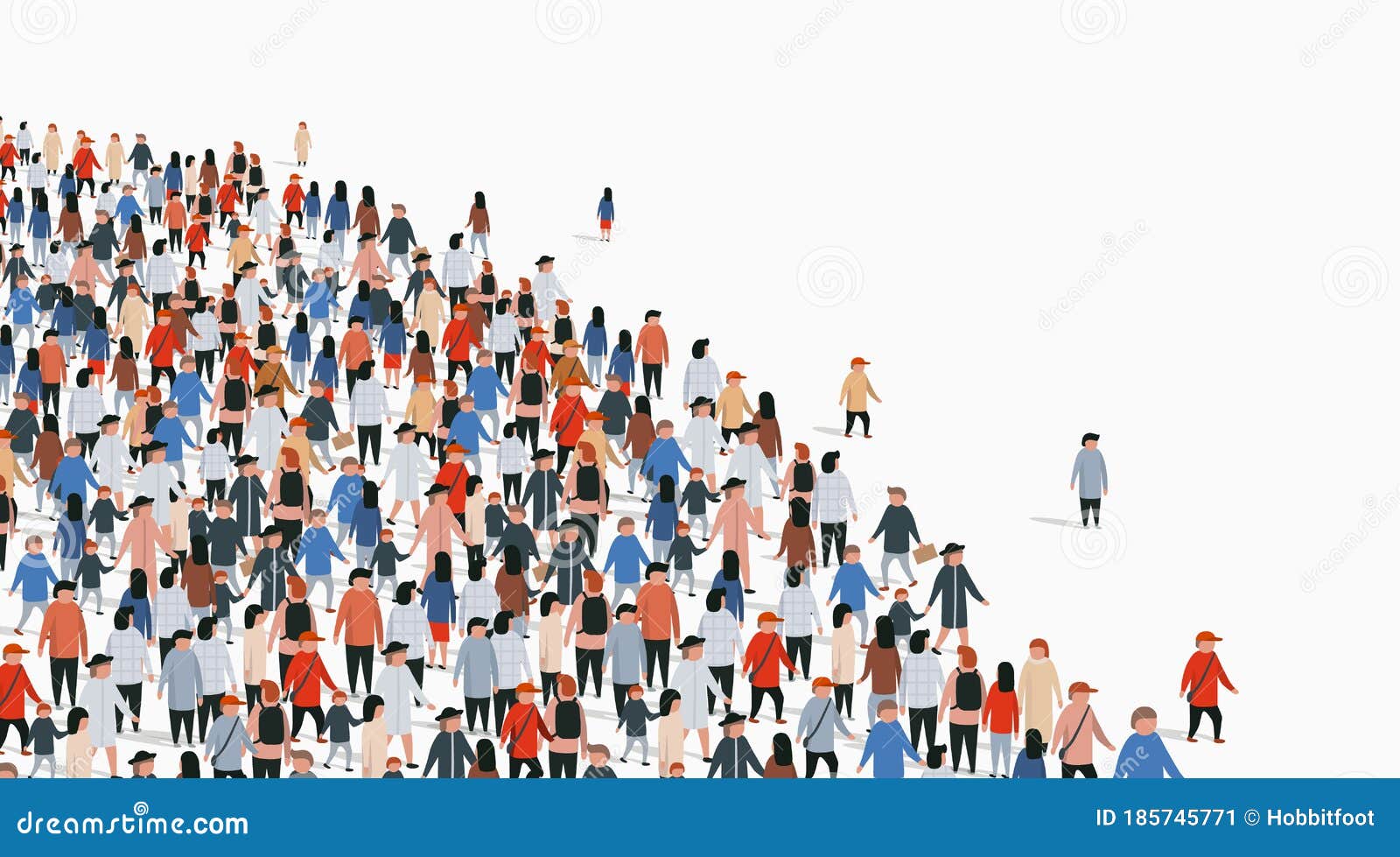 Large Group of People on White Background. People Communication Concept ...